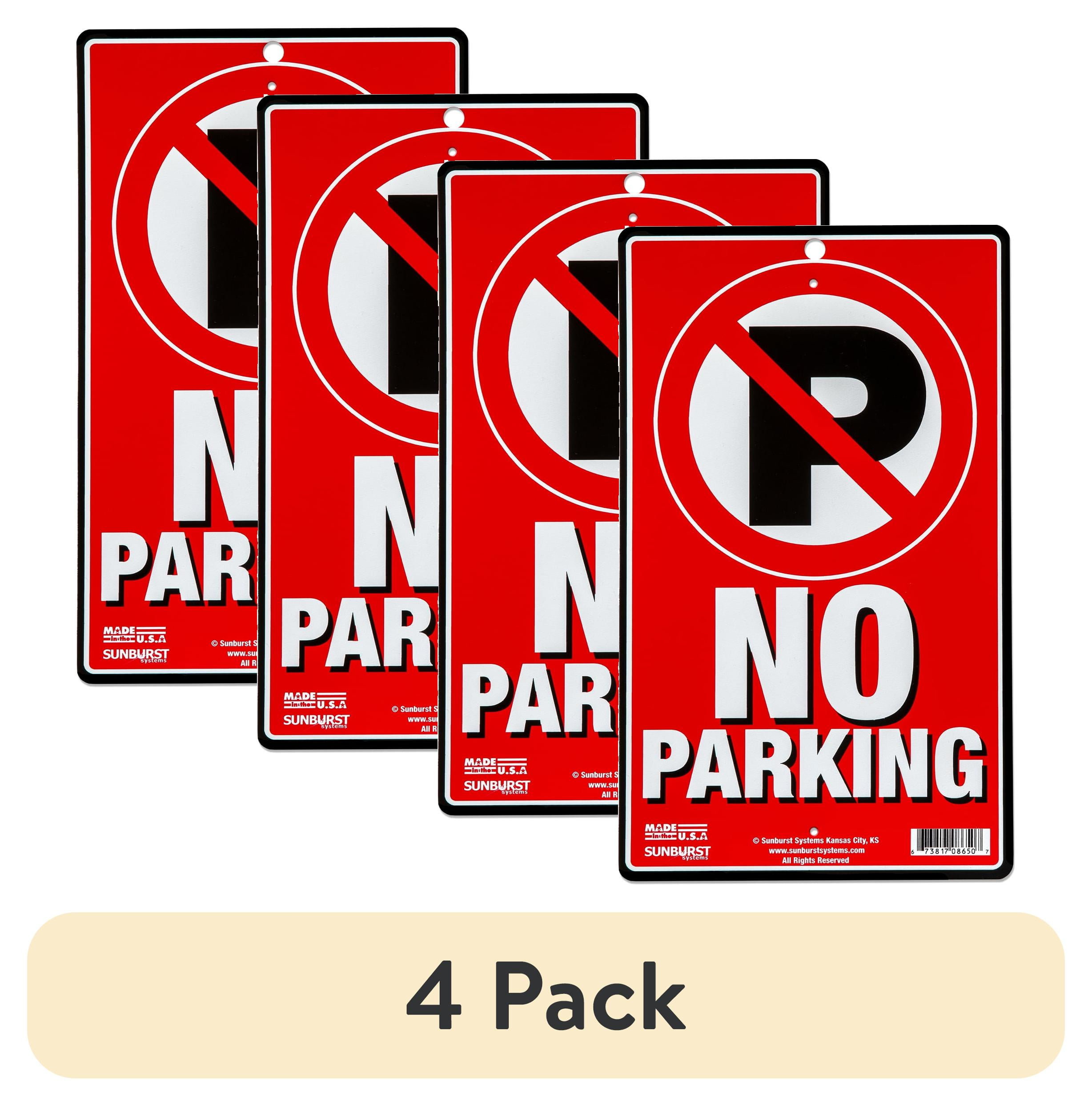 (4 pack) Sunburst Systems 8650 6" x 10" Red High Quality No Parking ...