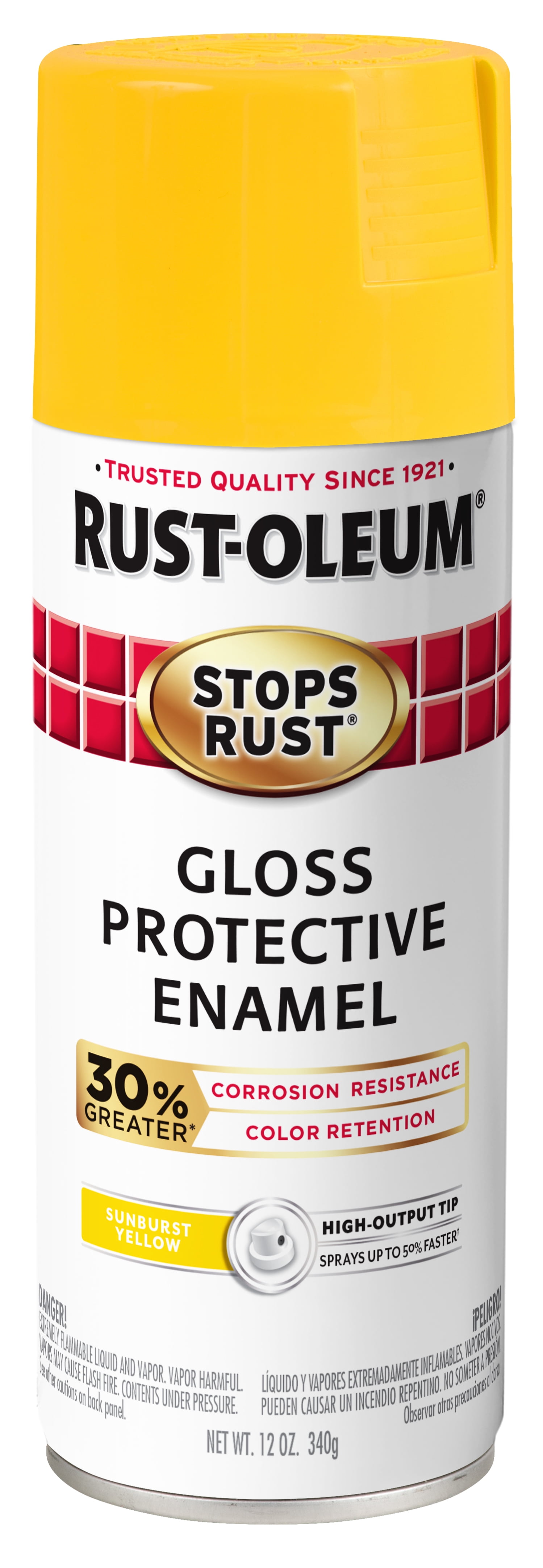 Sunburst Yellow, Rust-Oleum Stops Rust Advanced Gloss Spray Paint, 12 ...