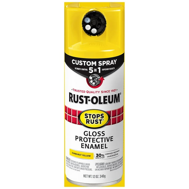 Sunburst Yellow, Rust-Oleum Stops Rust Custom Sprays 5 in 1 Gloss Spray ...