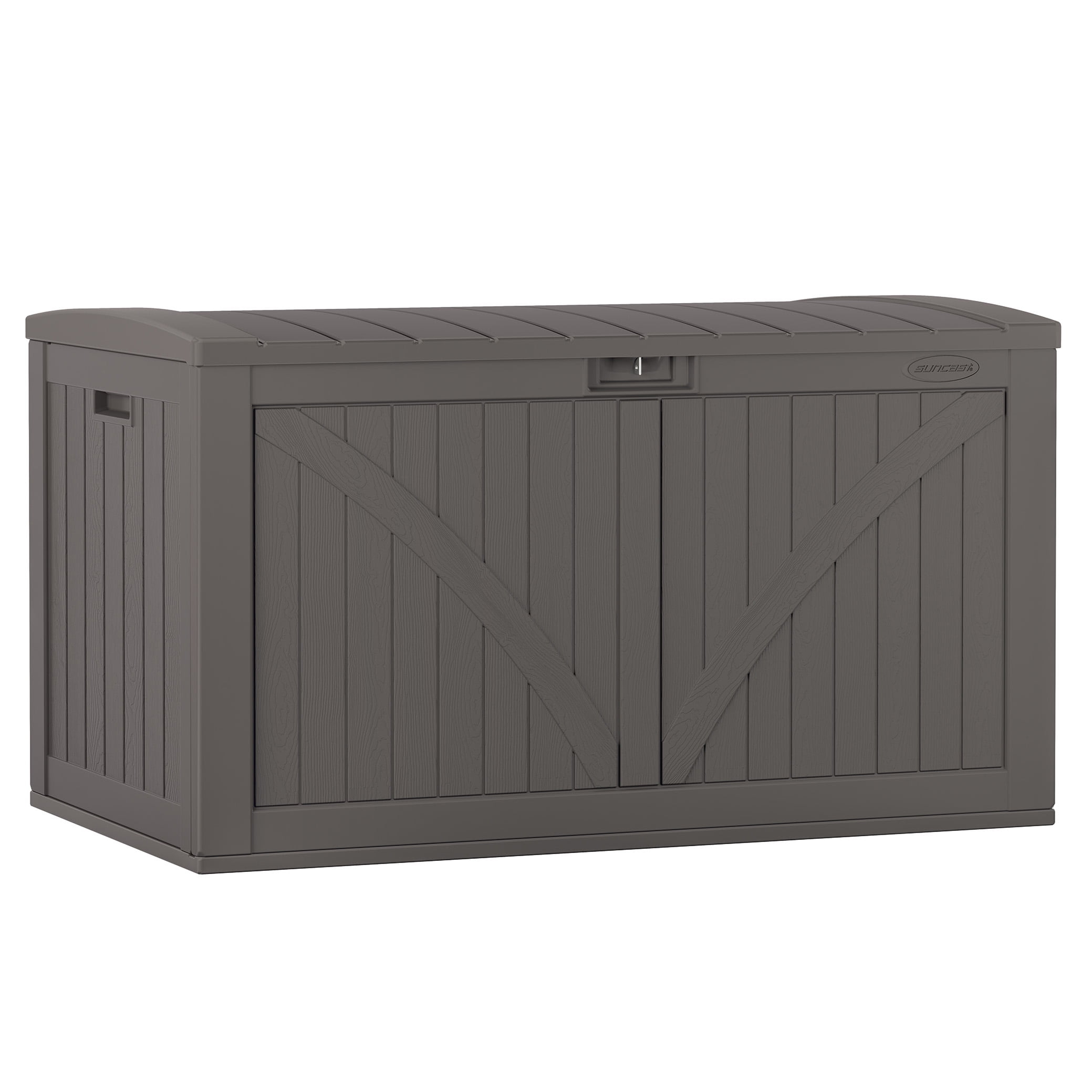 Suncast 134-Gallon Outdoor Resin Deck Storage Box with Seat, Stoney ...