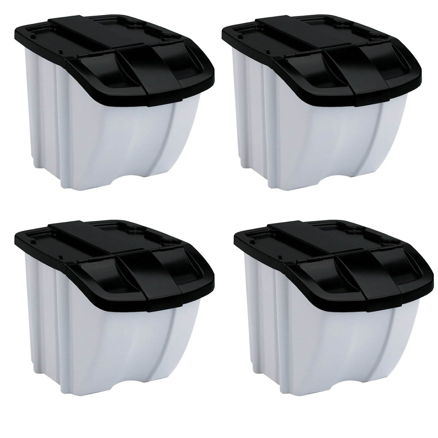 Suncast 18 Gallon Resin Plastic Stacking Recycle Bin, Indoor/Outdoor ...