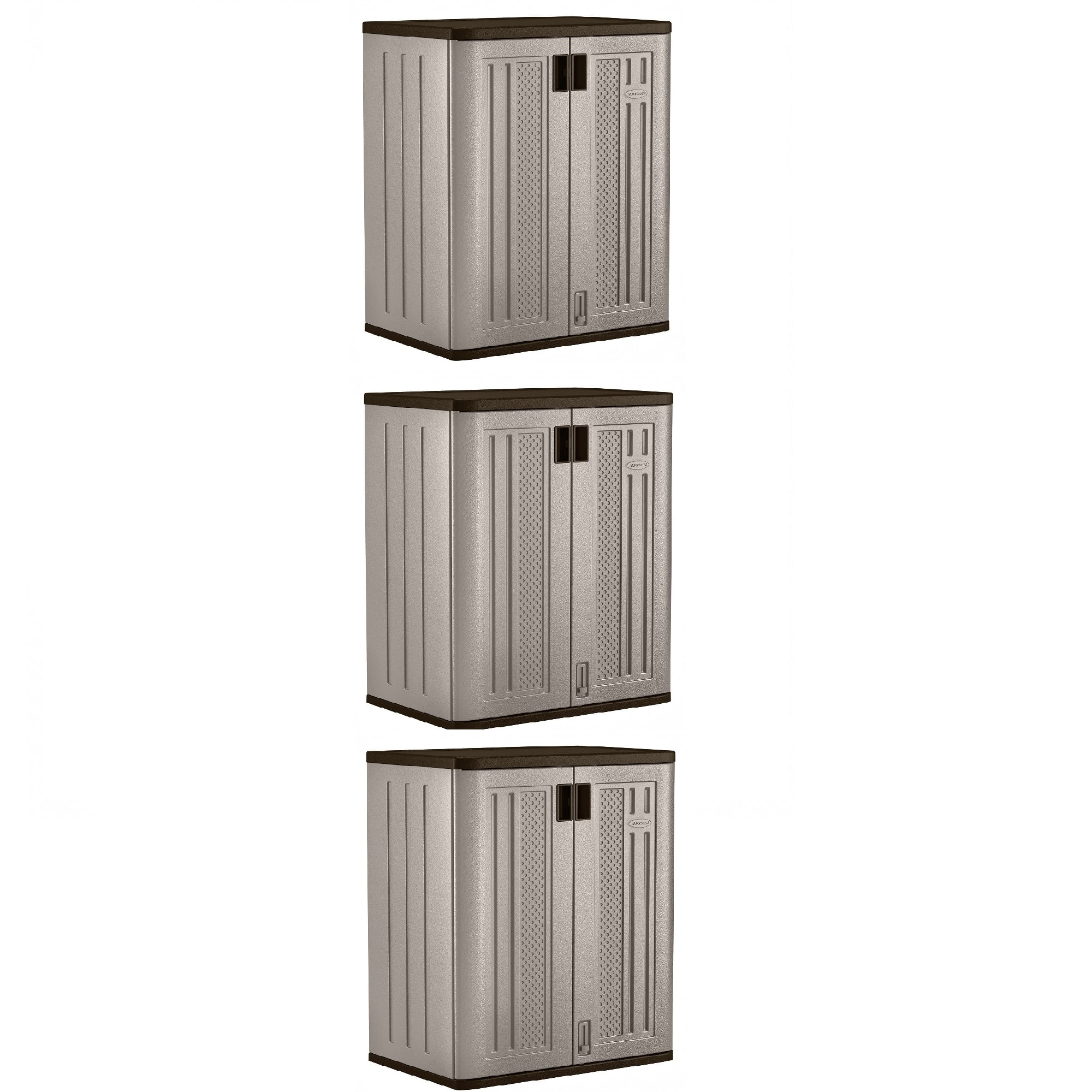 Suncast Large Resin Storage Cabinet with 2 Shelves and Doors, Platinum ...