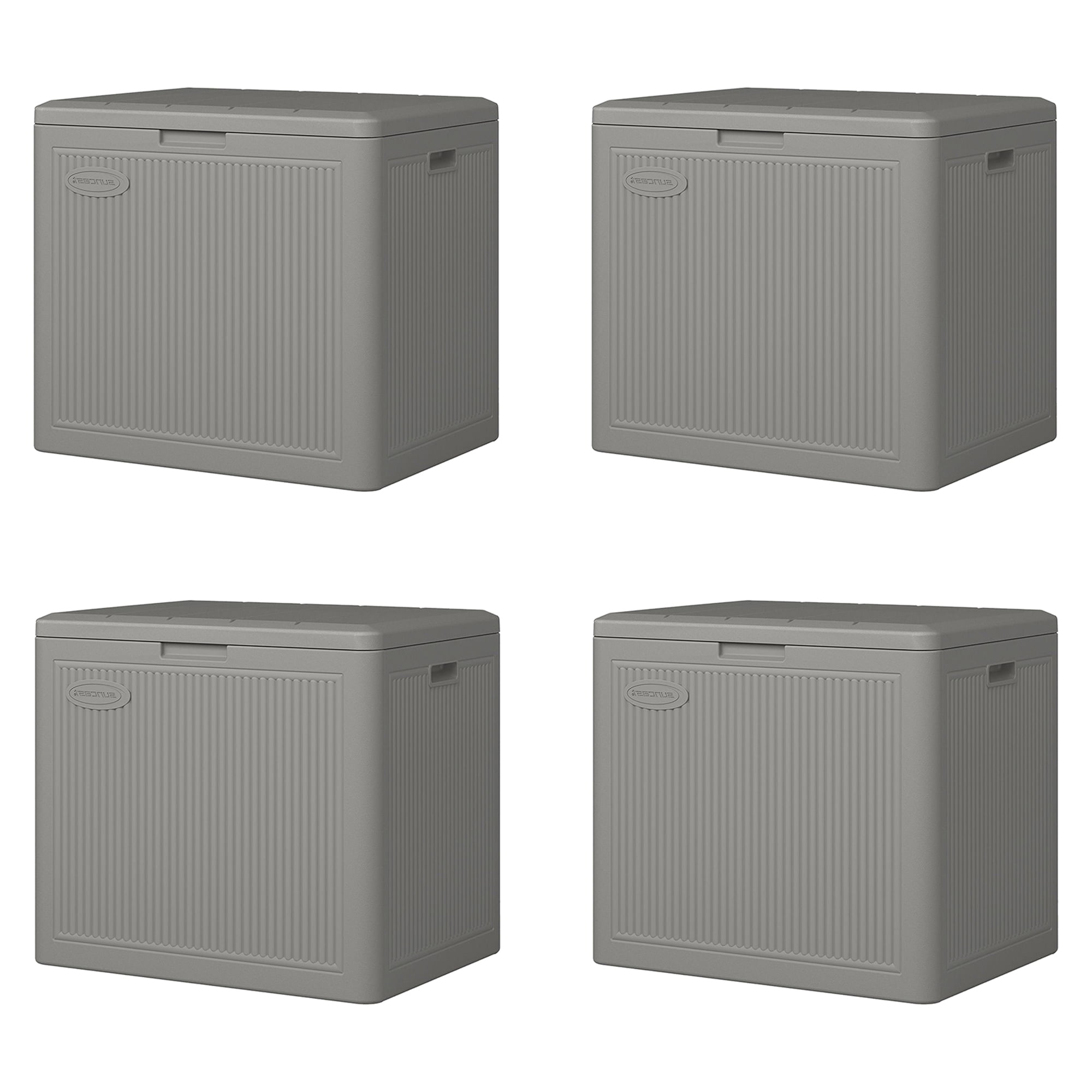 Suncast 22-Gallon Outdoor Small Patio Deck Storage Box, Stoney (4 Pack ...