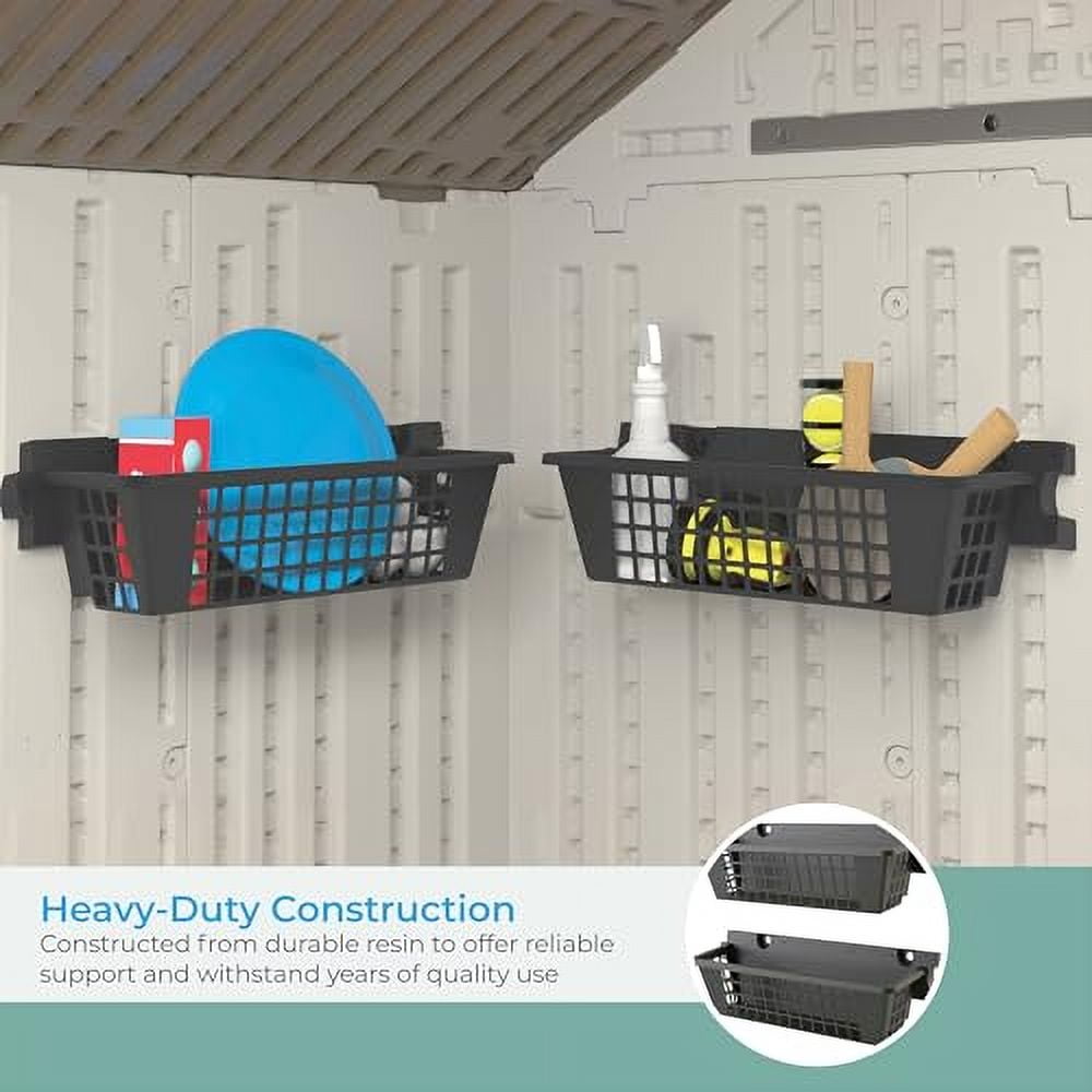 Suncast 25" x 7.25" x 7" Resin Shelf Basket Accessory with EZ Bolt ...