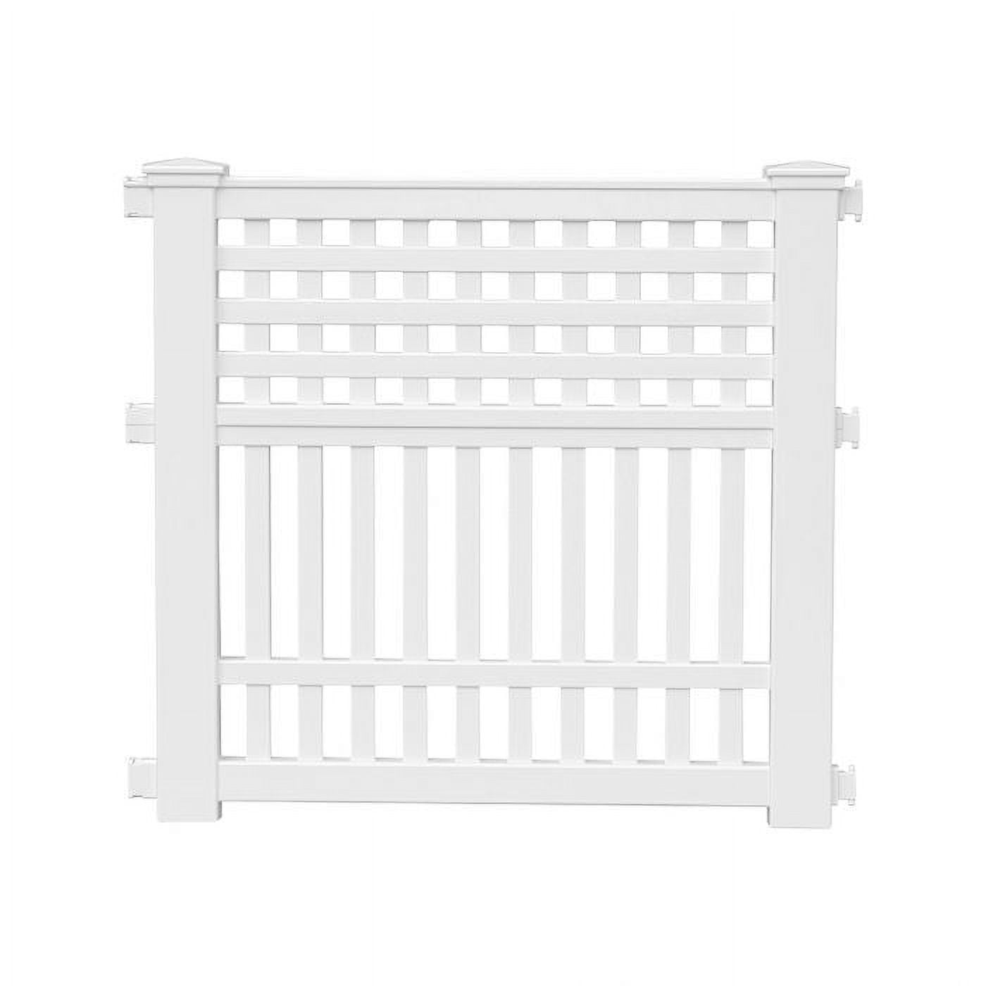 Suncast 32 in. Grand View Fence for Backyard, Lawn, Garden, White ...