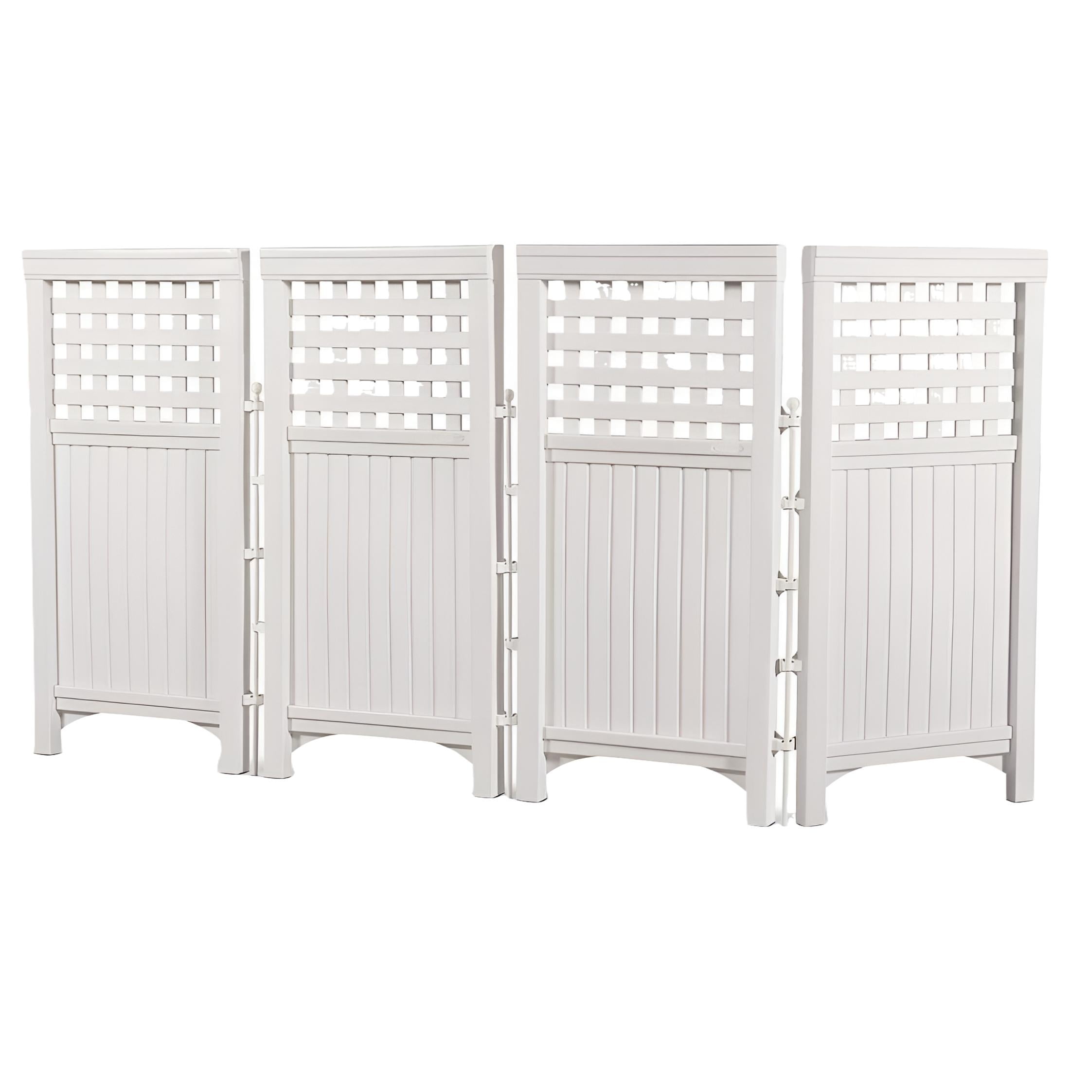 Suncast 4 Panel Outdoor Screen - Freestanding Steel Resin Partition for ...