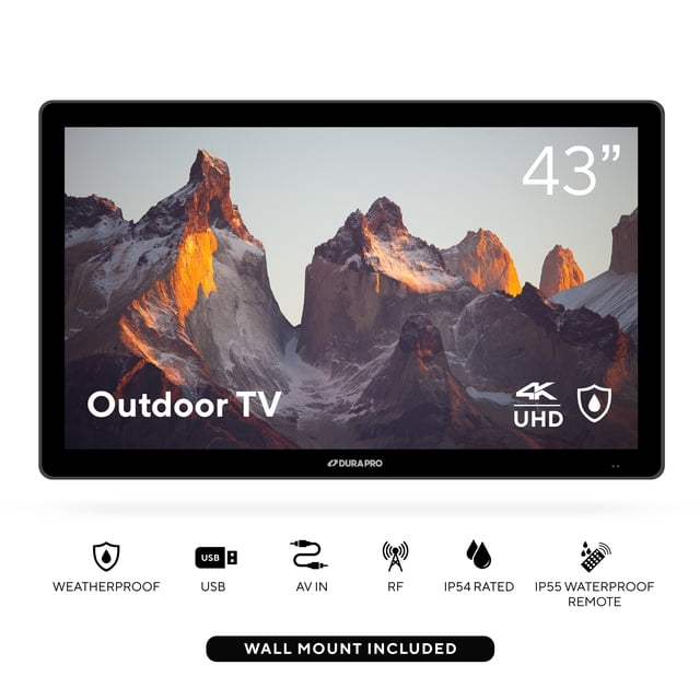 Suncast 43" Outdoor Partial Shade 4K UHD LED TV with Waterproof Remote ...