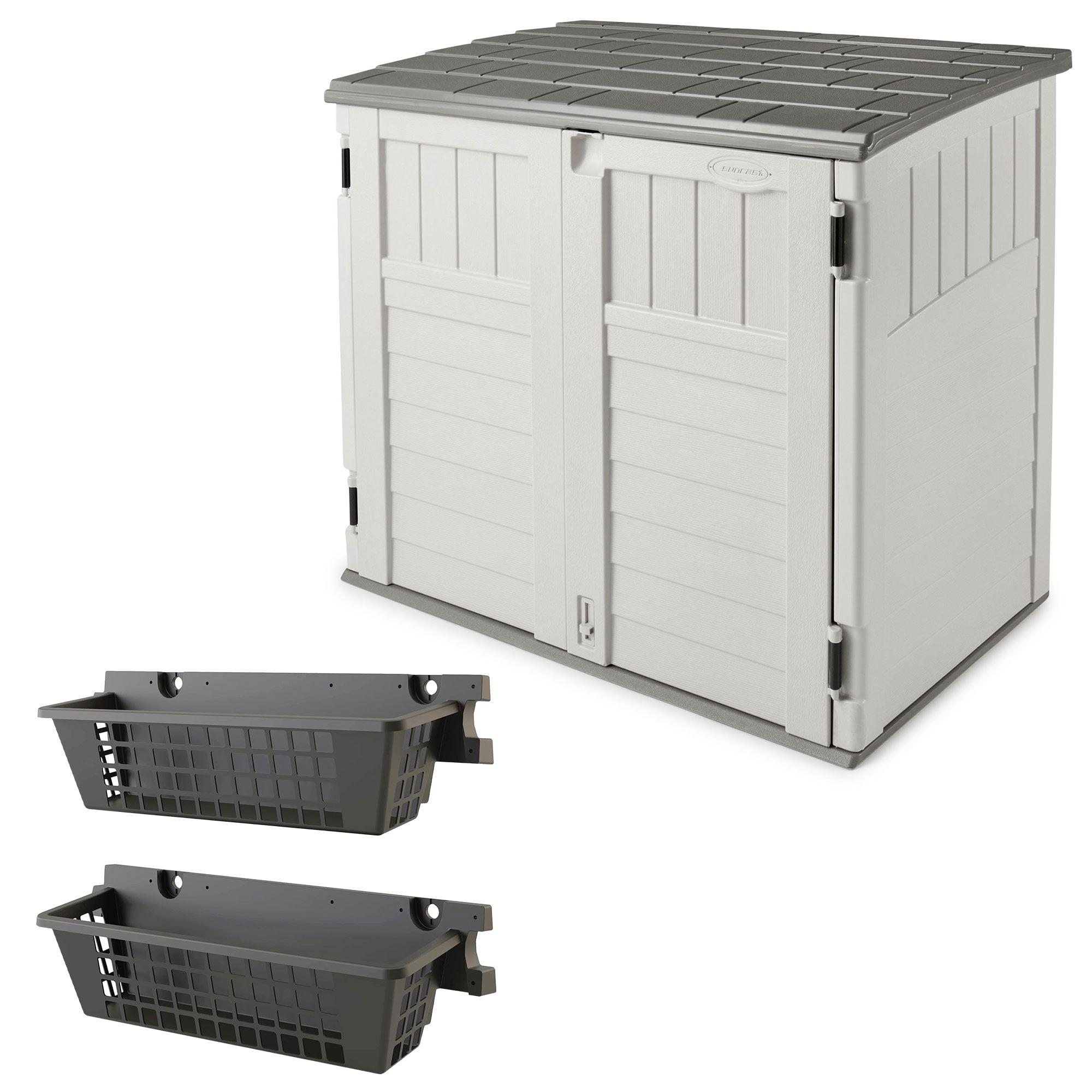 Suncast BMS2500 Horizontal Resin Outdoor Storage Shed & 2 Pack ...