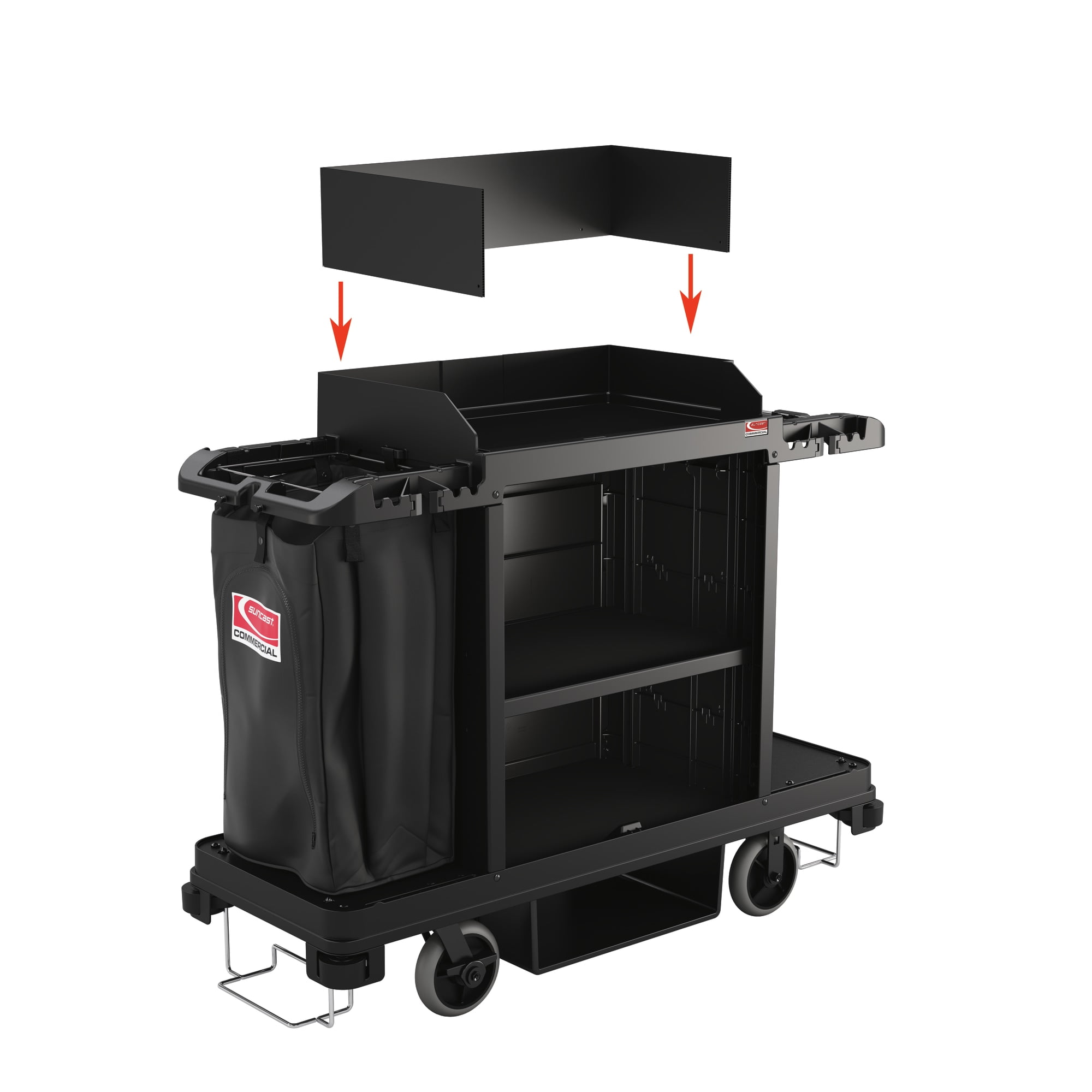 Suncast Commercial Housekeeping Cart Backboard Accessory, Black ...