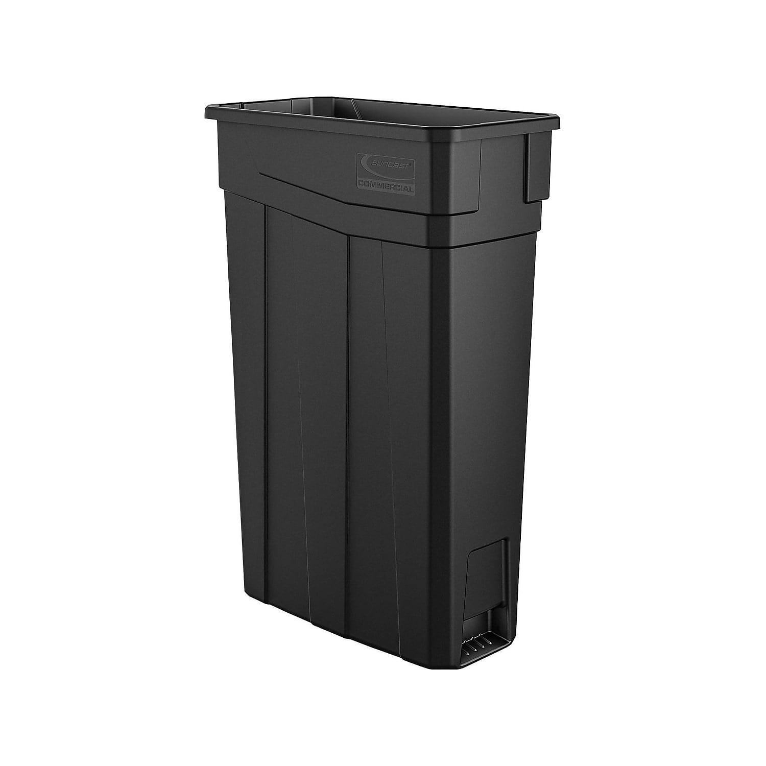 Suncast Commercial Narrow Rectangular Resin Trash Can, 23 Gallons, 30"H ...