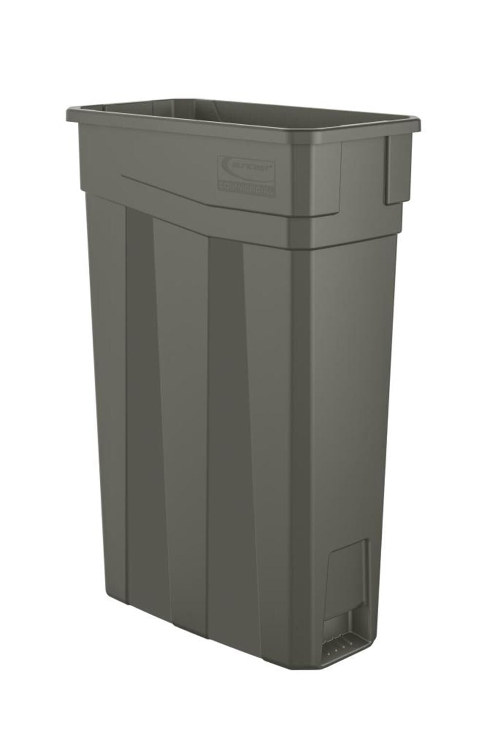Suncast Commercial Narrow Rectangular Resin Trash Can, 23 Gallons, 30"H ...