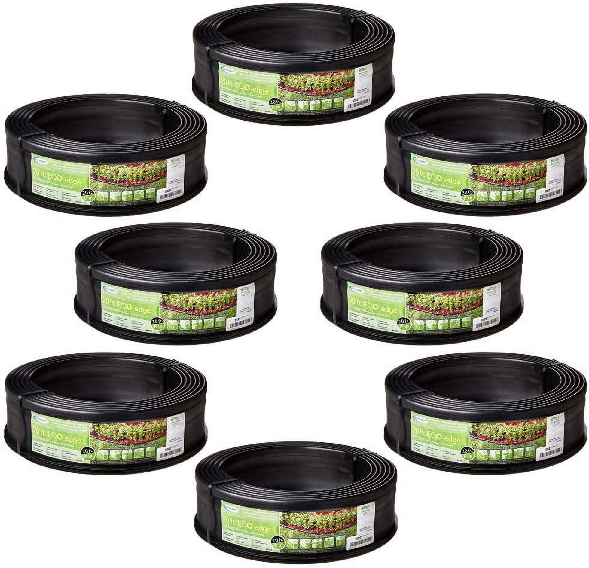 Suncast Eco Edge 5” x 20’ Black Recycled Plastic Garden Border Edging ...