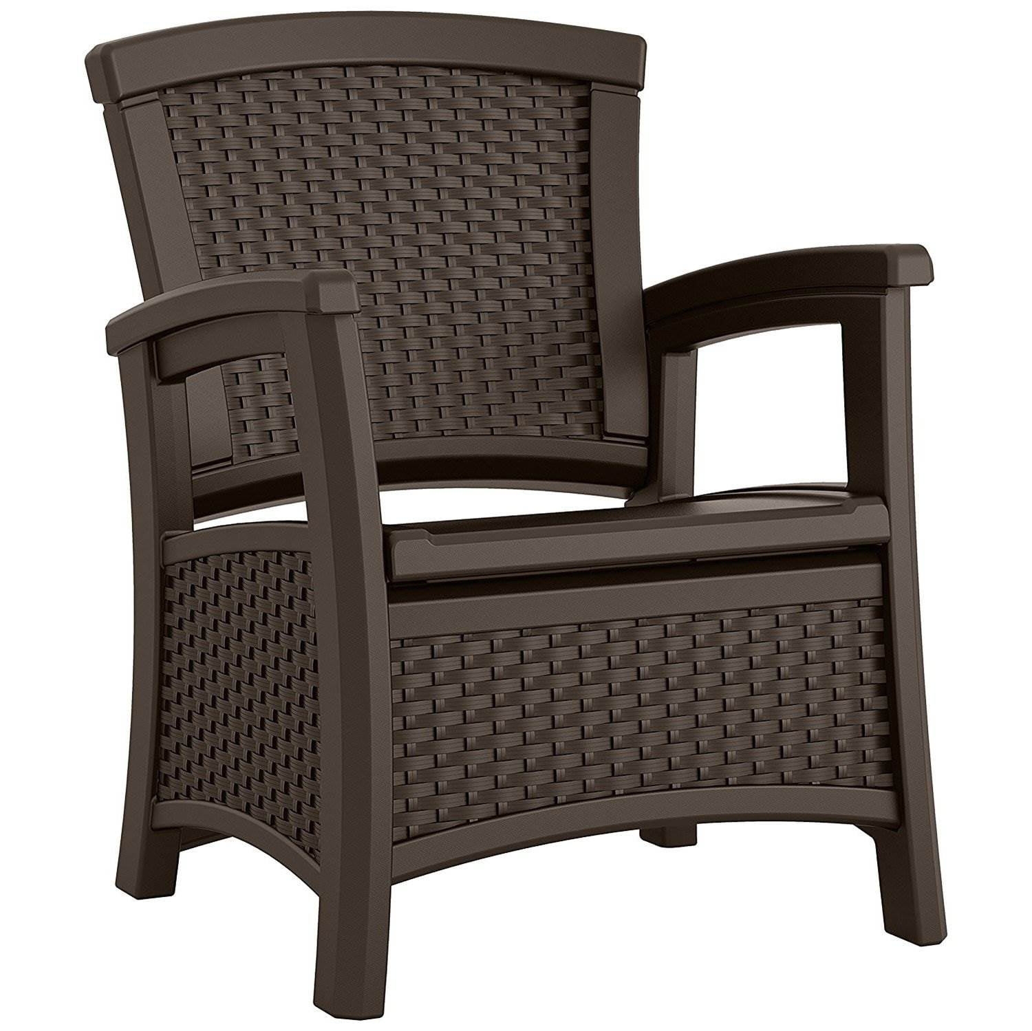 Suncast Elements Outdoor Patio Club Chair with 11-Gal. Under-Seat ...