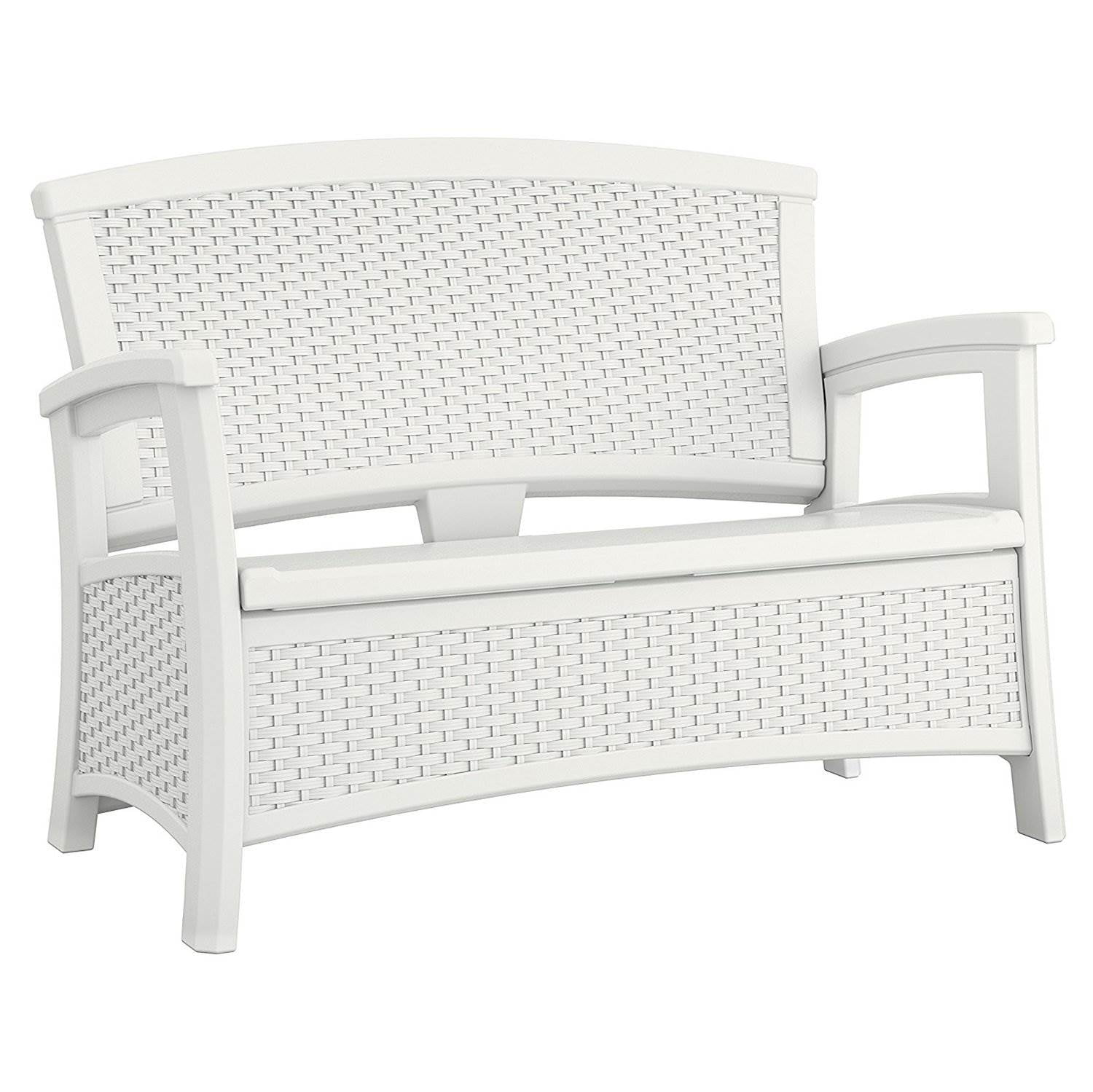 Suncast Elements Resin Outdoor Loveseat with Storage, White - Walmart.com