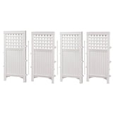 Suncast Outdoor Patio 4 Panel Screen Enclosure Gated Fence, Plastic ...