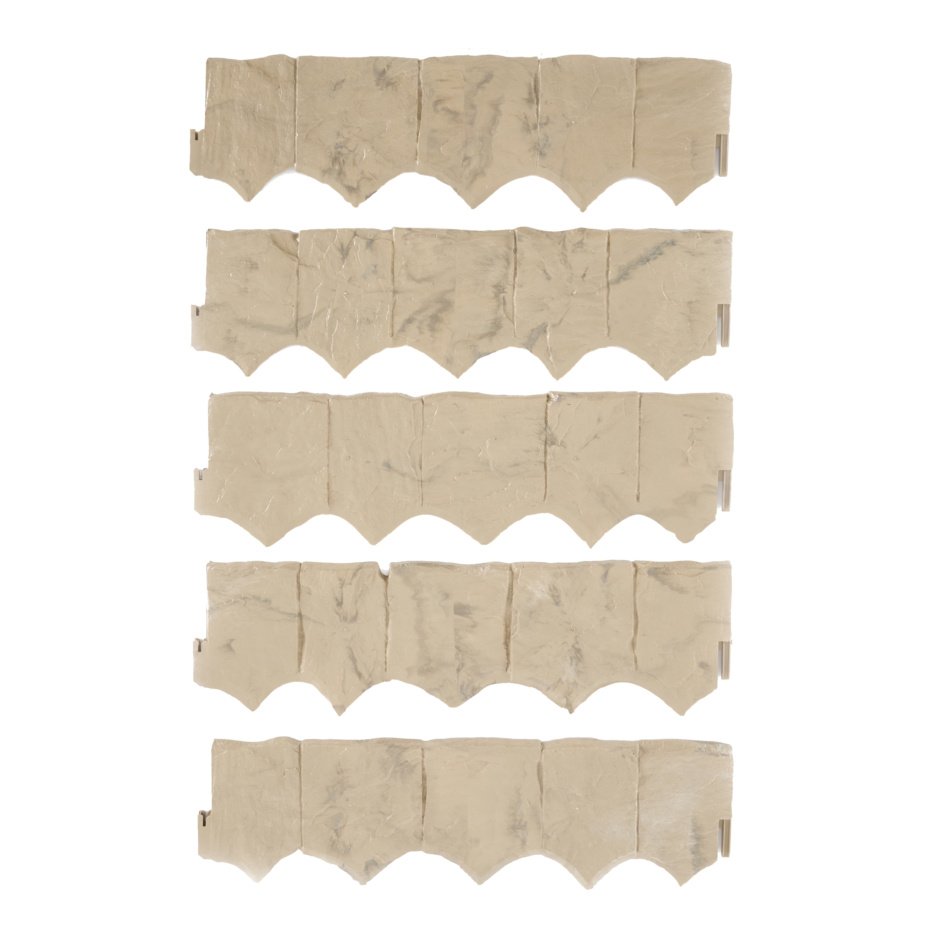 Suncast Faux Stone Landscape Border Edging for Lawn & Garden, 5-Pack ...