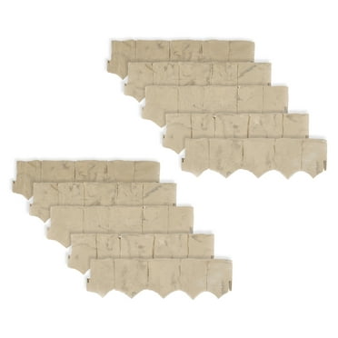 Suncast 10 Piece Landscape Design Border Decorative Stone Edging (4 ...
