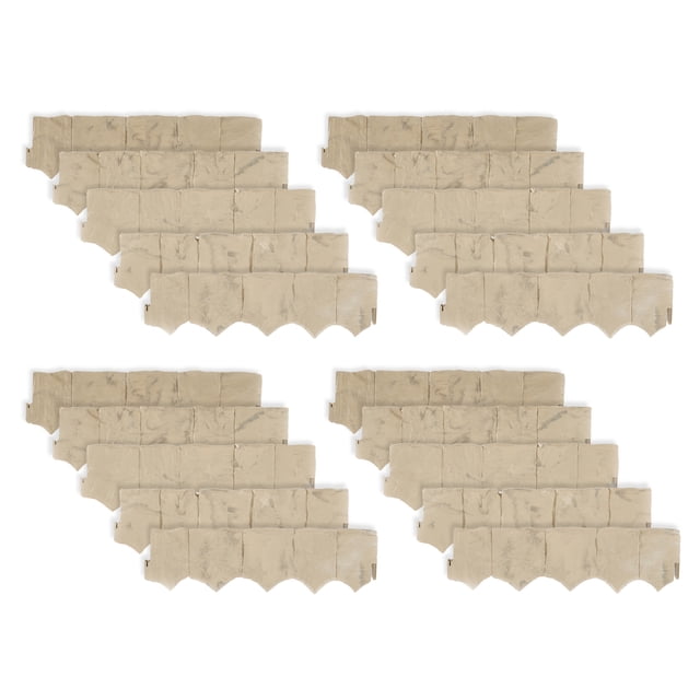 Suncast Landscape Design Border Decor Natural Rock Plastic Edging (20 ...