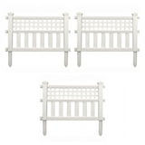 Suncast Outdoor Garden Grand View Fence Border Panels, 3-Pack, White ...