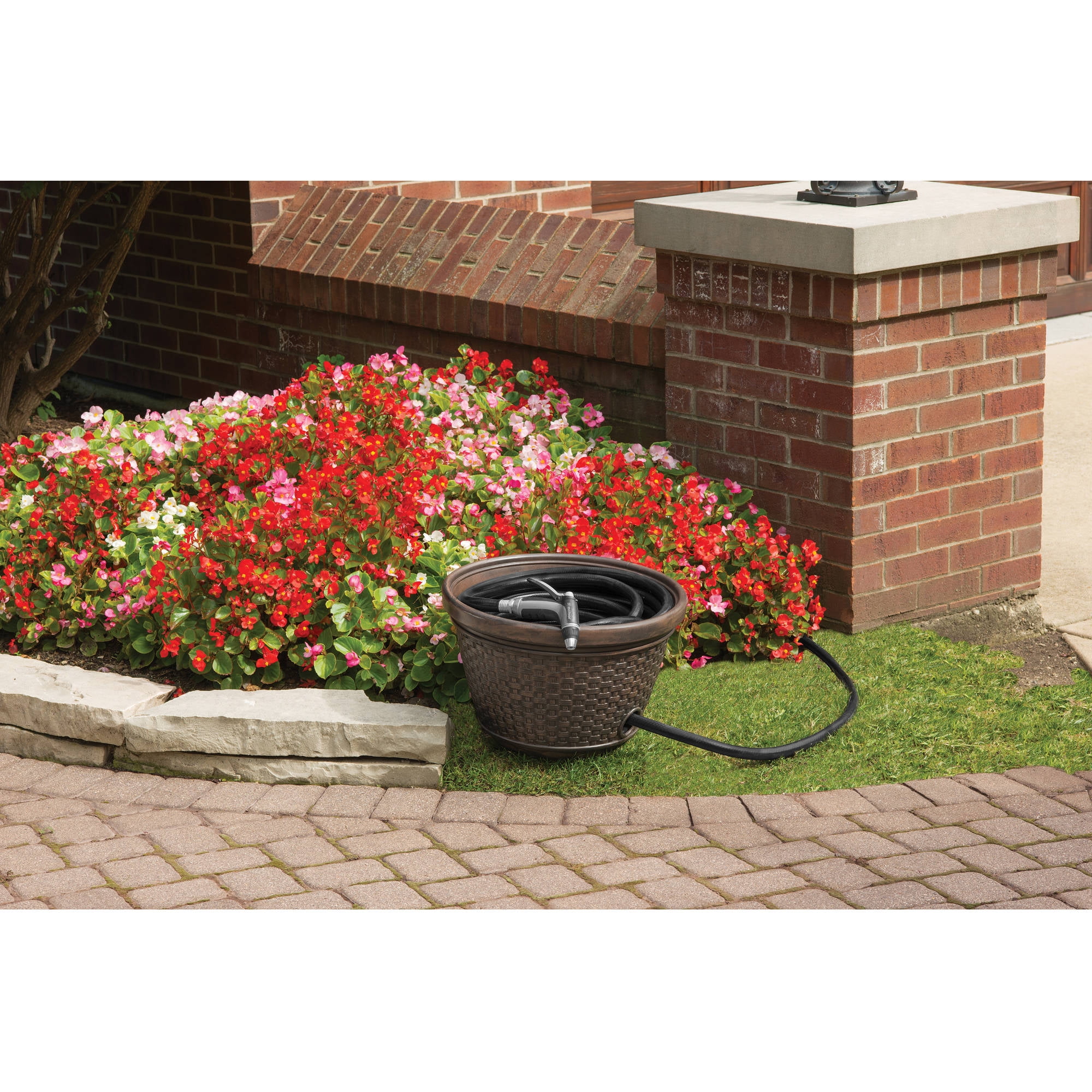 Suncast Resin Wicker Brushed Hose Pot - Walmart Business Supplies