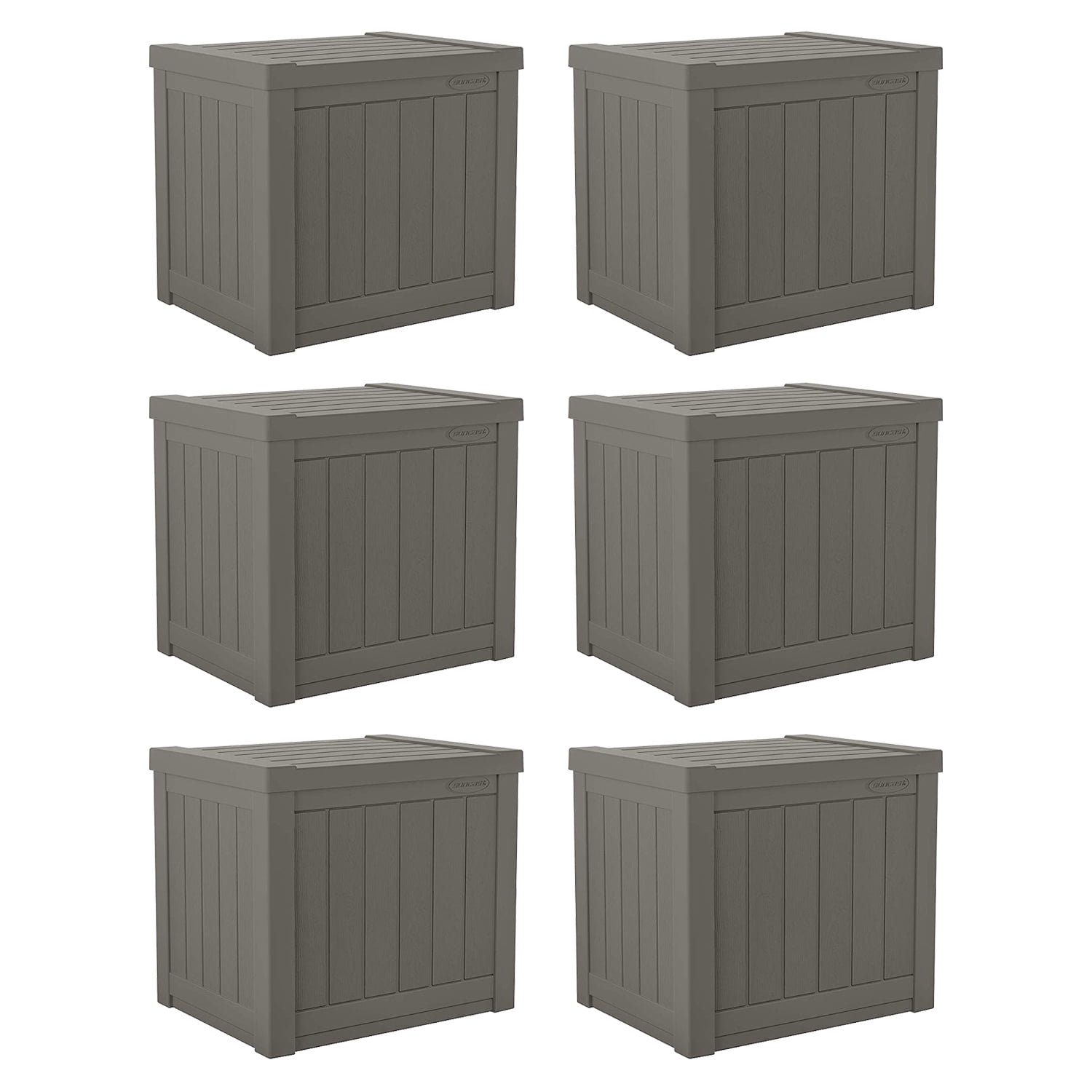 Suncast SS500ST 22 Gallon Small Resin Outdoor Patio Storage Deck Box (6 ...