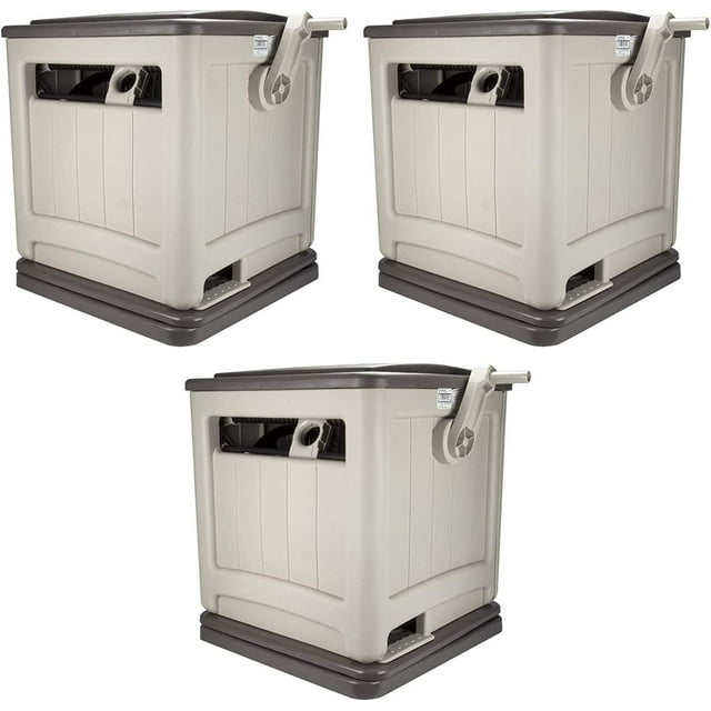 Suncast Swivel Hose Reel Storage Hideaway w/Smart Trak Hose Guide & Bin ...