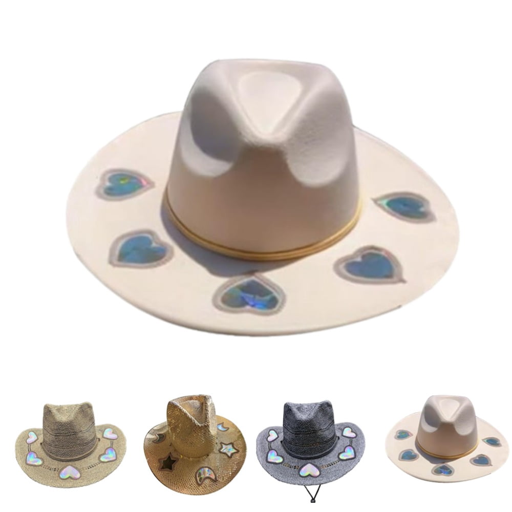 Suncatcher Cowgirl Straw Prism Hat - Western Cowboy Sun Hat with ...