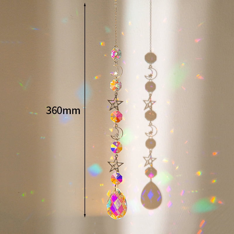 Suncatcher Crystal Window Wind Chimes Light Catcher Rainbow Prism Shiny ...
