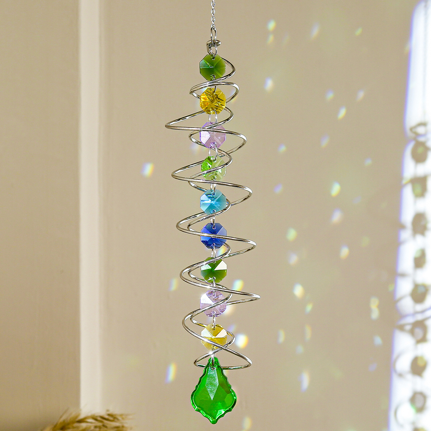 Suncatcher Wind Spinner Gazing Ball Spiral Tail, Crystal Sun Catchers ...