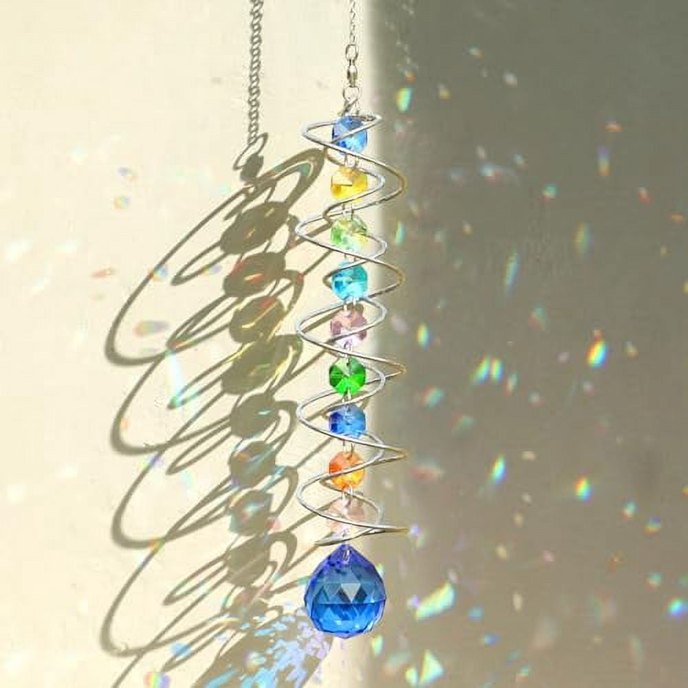 Suncatcher Wind Spinner Gazing Ball Spiral Tail, Crystal Sun Catchers ...