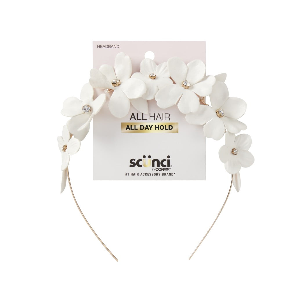 Sunci Flower Headband, Gold and White, 1 Count - Walmart.com