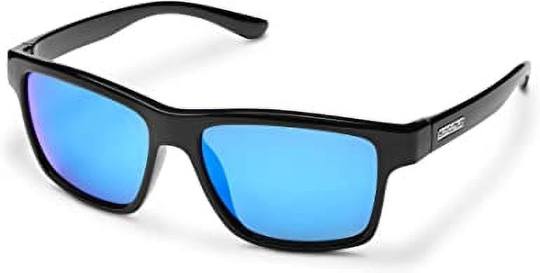 Suncloud A-Team Fram Color: Black, Lens Color: Polarized Blue Mirror ...