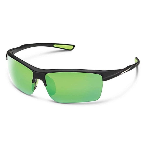 Suncloud Sable Polarized Matte Black Semi-Rimless Wrap Unisex ...
