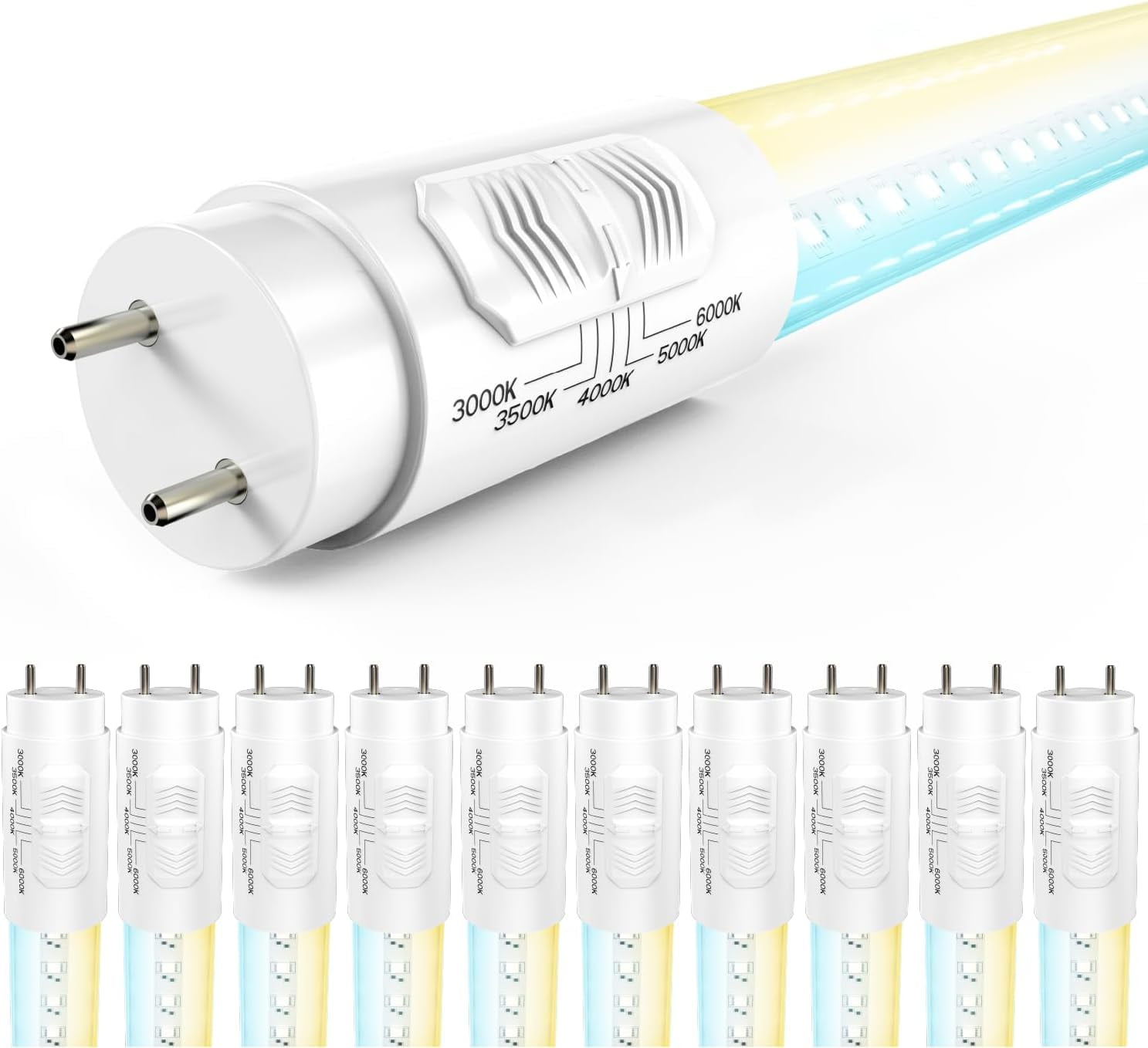 Sunco 10 Pack T8 LED Bulbs 4 Foot, 48 Inch Tube Light Bulb Fluorescent ...