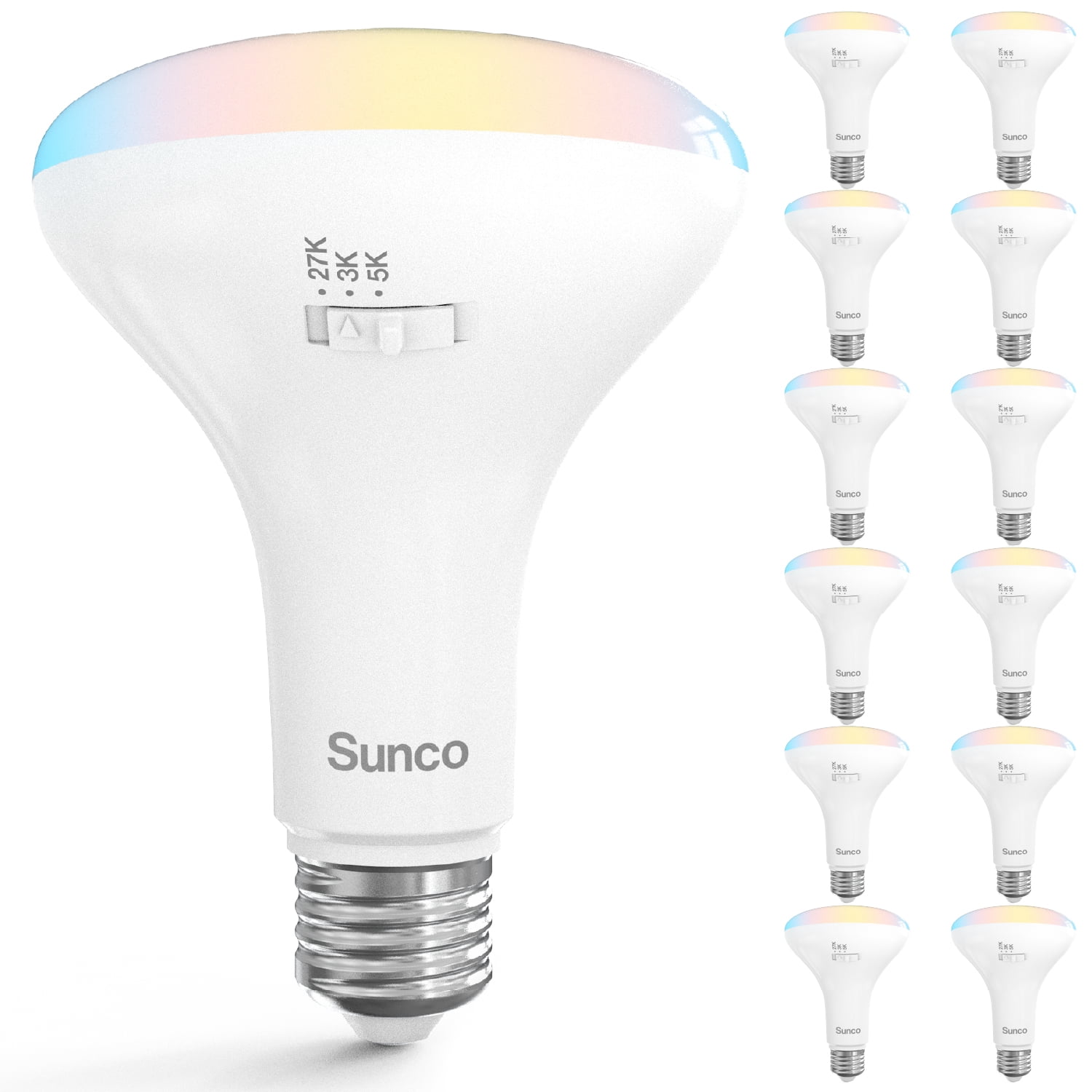 Sunco 12 Pack BR30 Light Bulbs LED, Recessed Can Light Bulbs, Indoor ...
