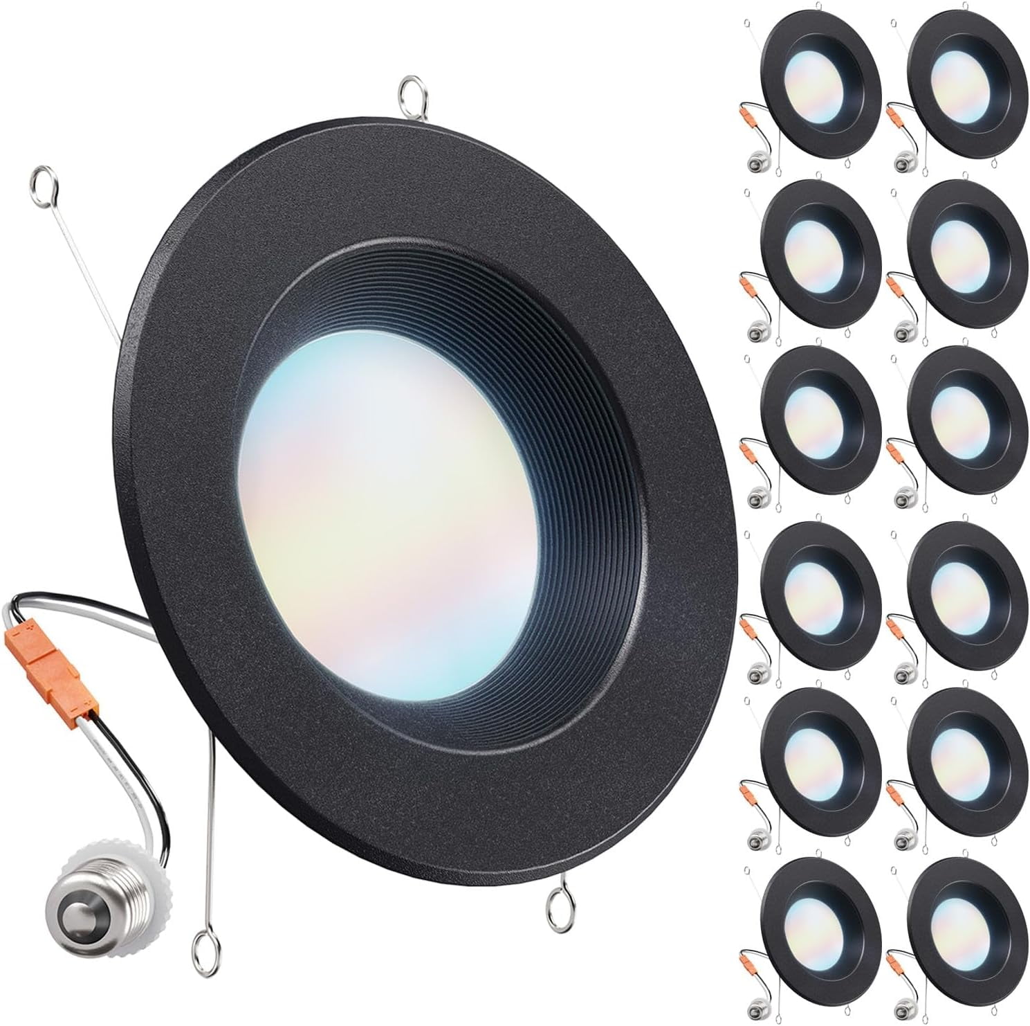 Sunco 12 Pack 5CCT Black LED Recessed Lighting 6 Inch, 2700K/3000K ...