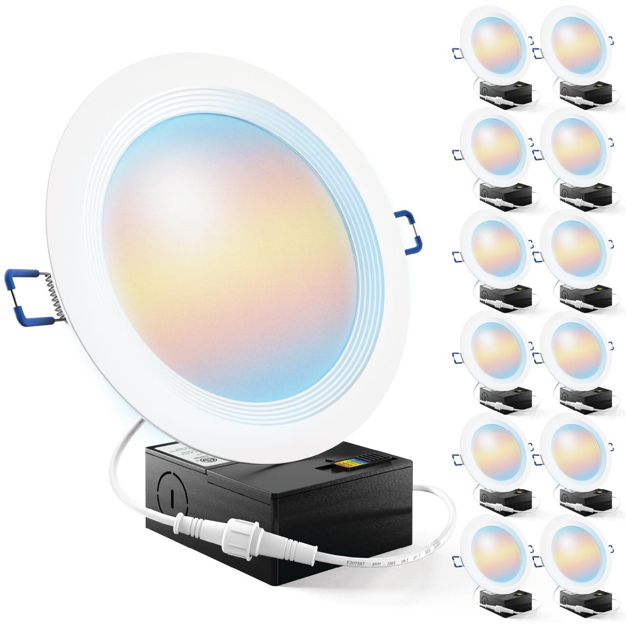 Sunco 12 Pack 6 Inch LED Recessed Light, Ceiling Canless Recessed ...