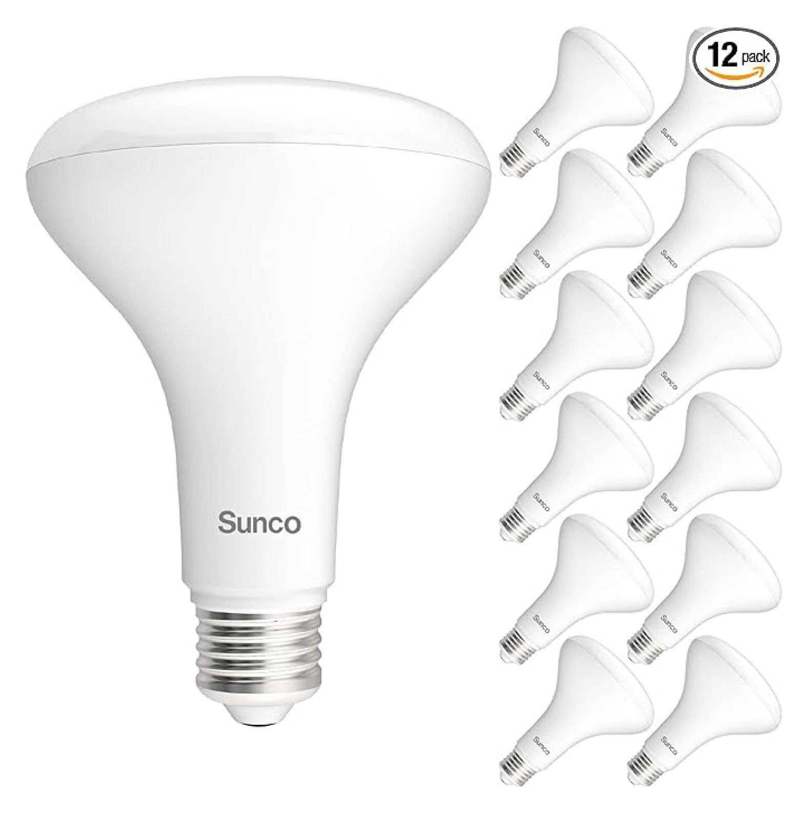 Sunco 12 Pack BR30 LED Bulb, Recessed Can Light Bulbs, Indoor Flood ...