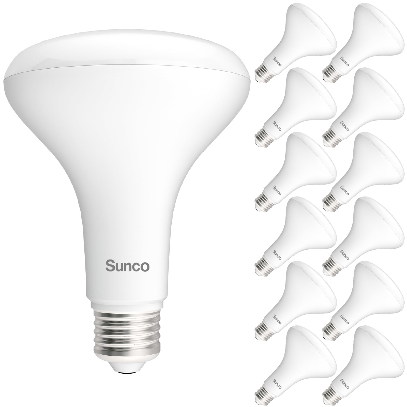 Sunco 12 Pack BR30 LED Bulb, Recessed Can Light Bulbs, Indoor Flood ...