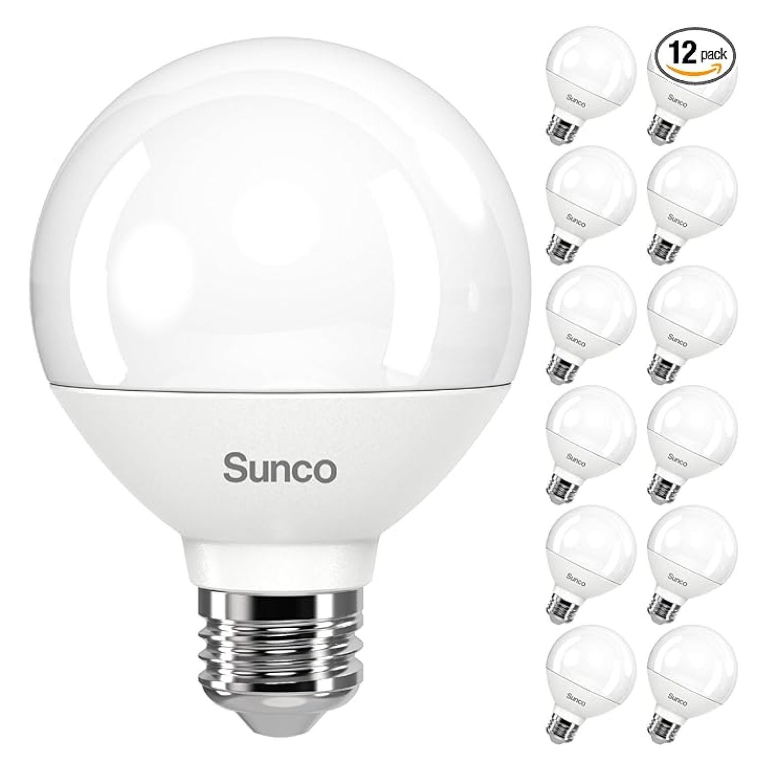 Sunco 12 Pack G25 LED Light Bulbs, Globe Vanity Lights for Bathroom ...