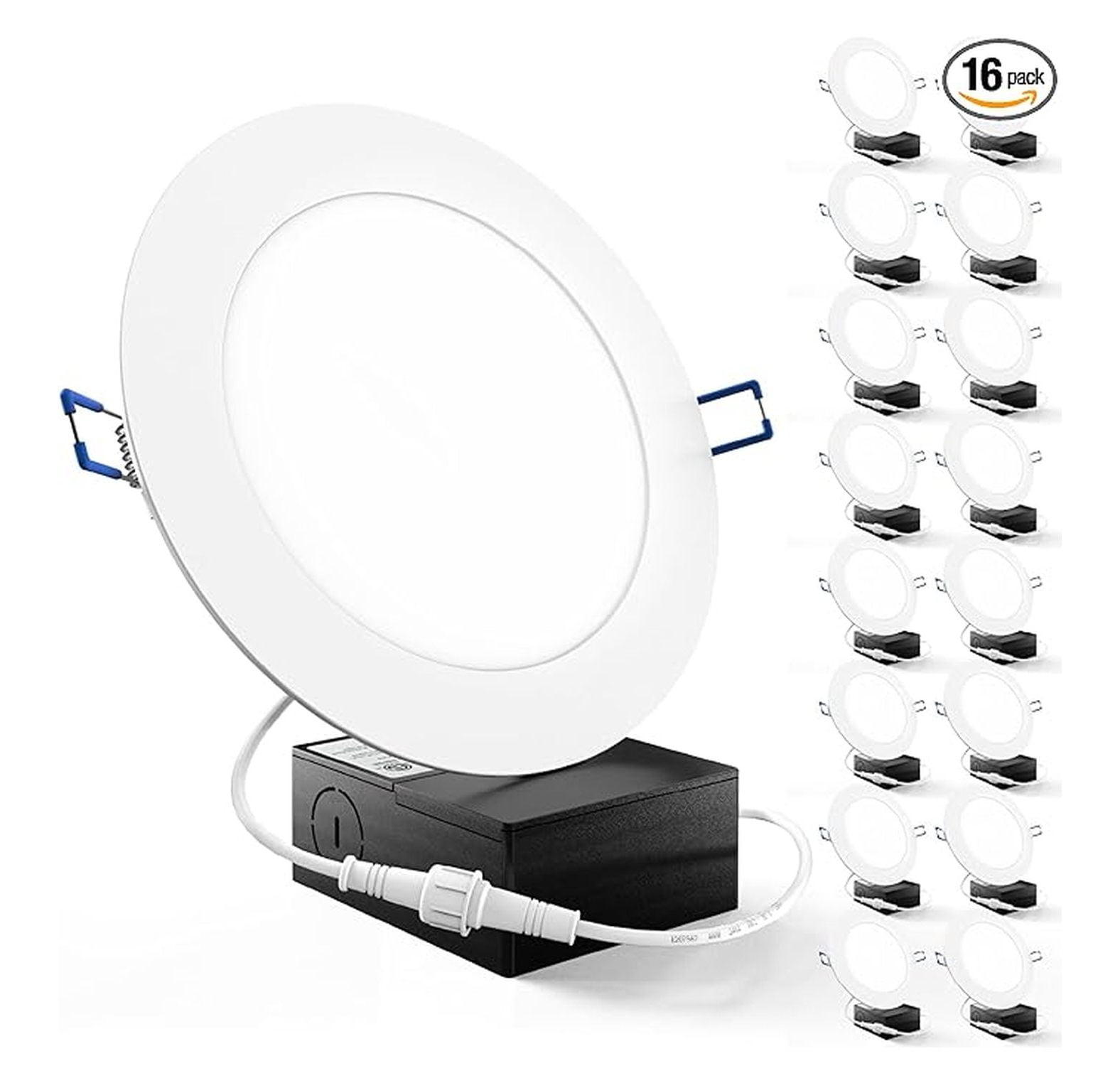 Sunco 16 Pack 6 Inch Ultra Thin LED Recessed Ceiling Lights Smooth Trim ...