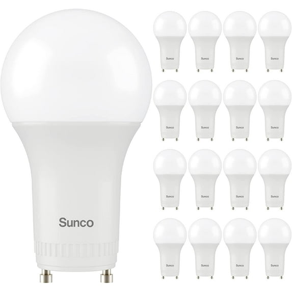 Sunco 16 Pack GU24 LED Bulb A19, 2 Prong Light Bulbs, 800 LM, 9W (60W ...