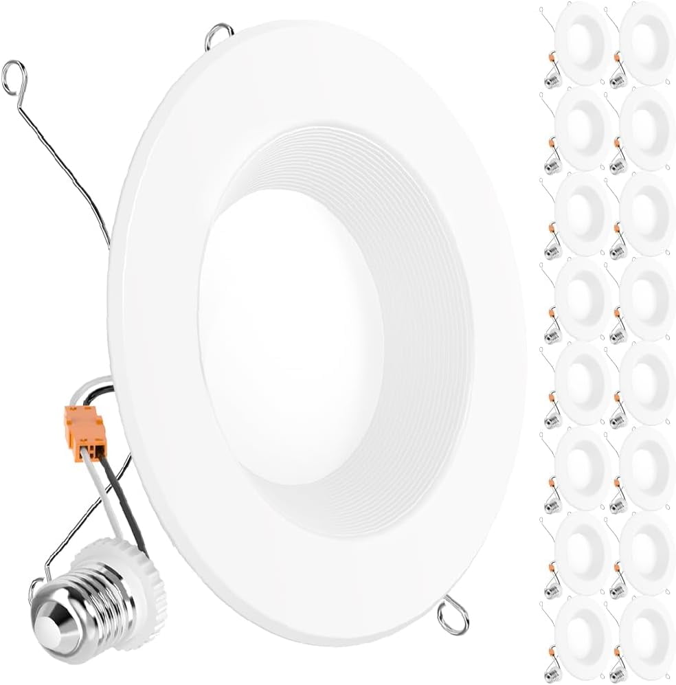 Sunco 16 Pack Retrofit LED Recessed Lighting 6 Inch, Downlight Can ...
