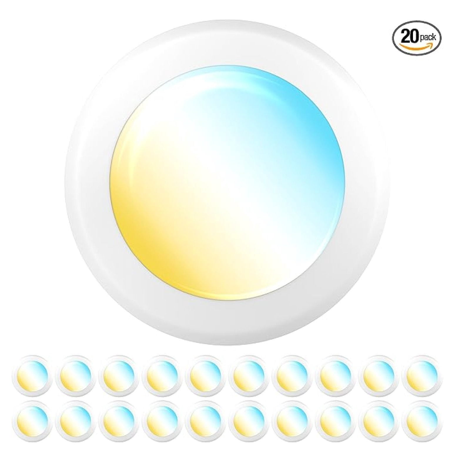 Sunco 20 Pack LED Disc Lights Ceiling 6 Inch, Flush Mount Disk Light ...