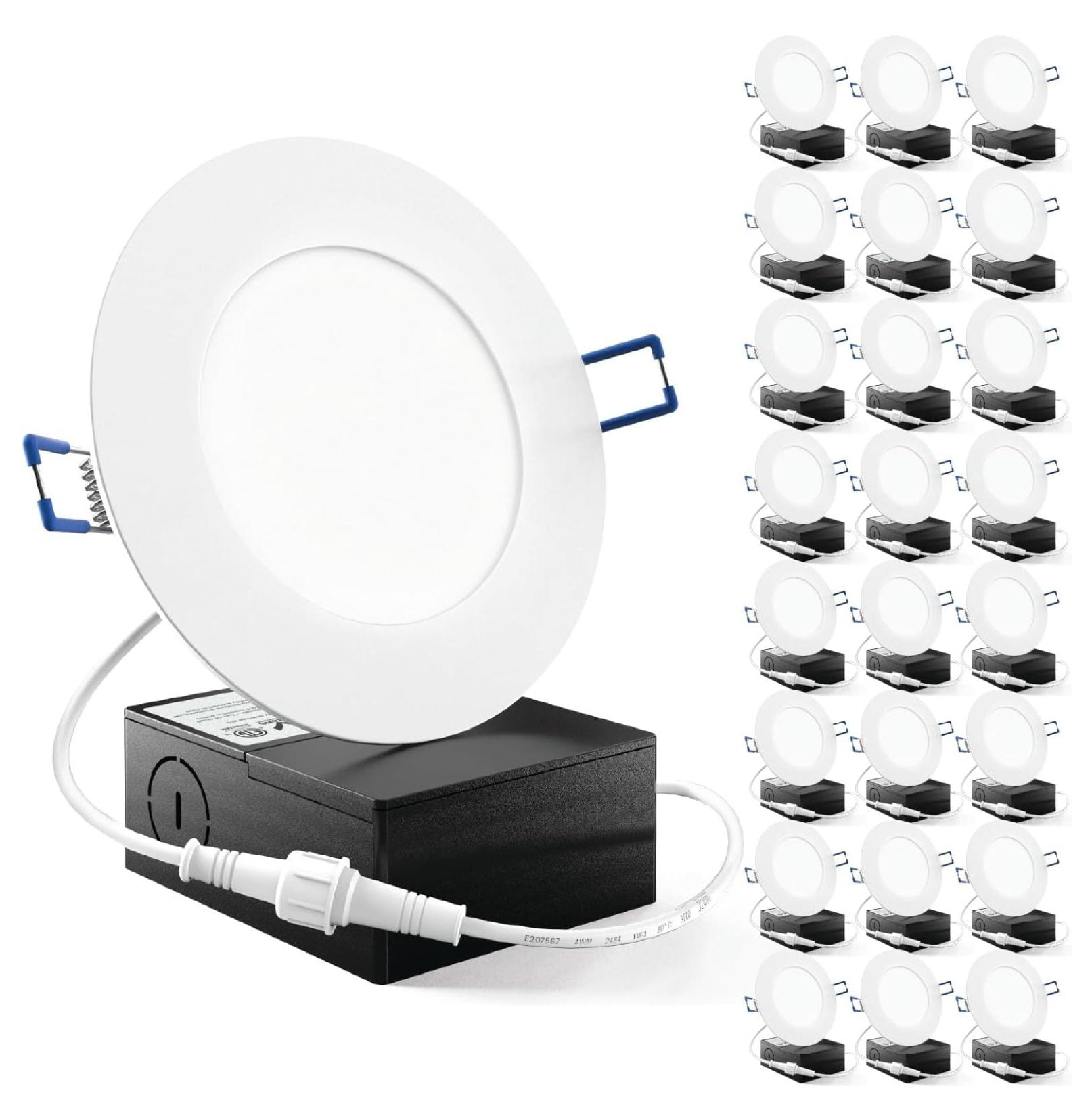 Sunco 24 Pack 4 Inch LED Recessed Lights, Slim Canless Ceiling Lighting ...