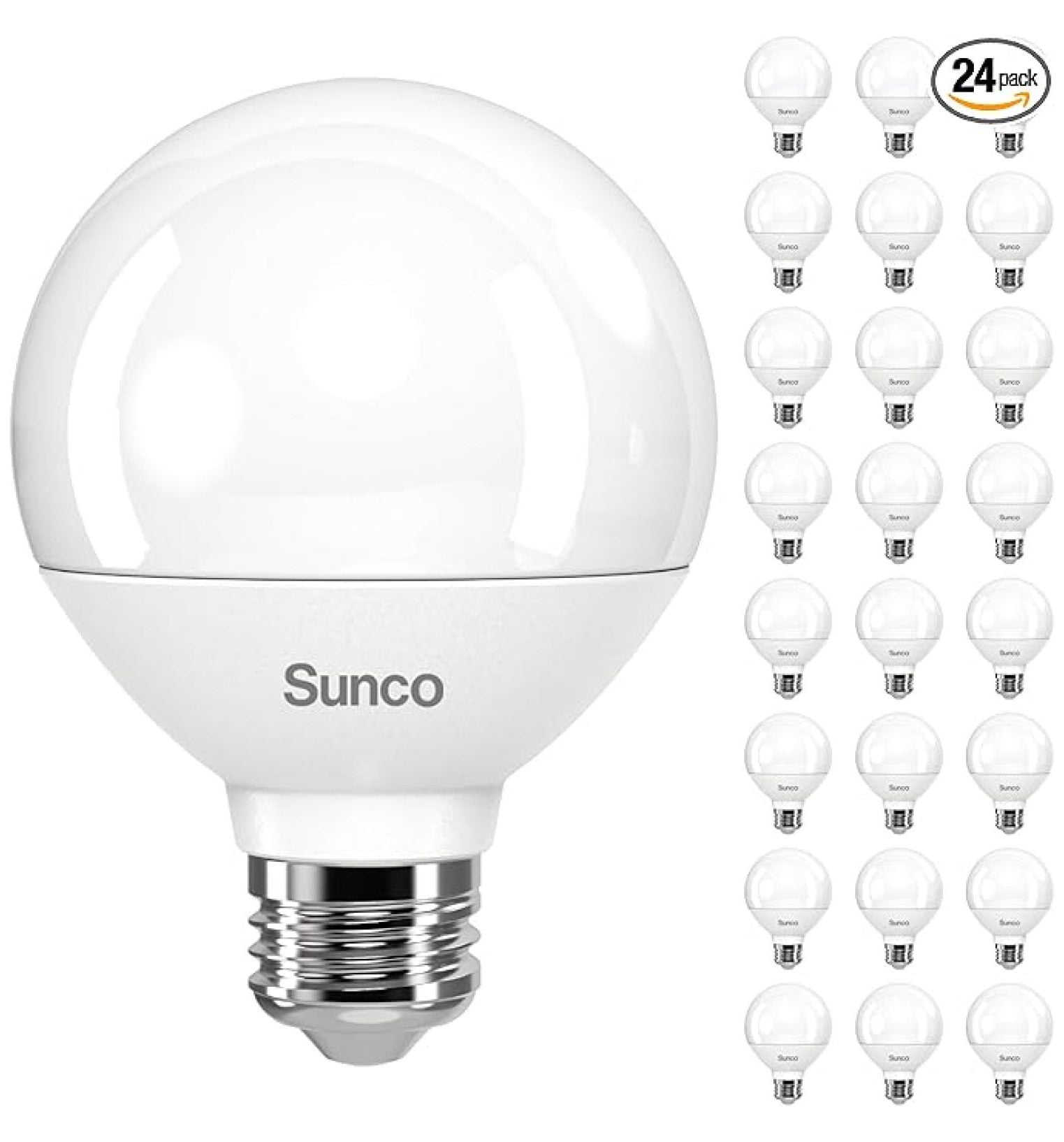 Sunco 24 Pack G25 LED Light Bulbs, Globe Vanity Lights for Bathroom ...
