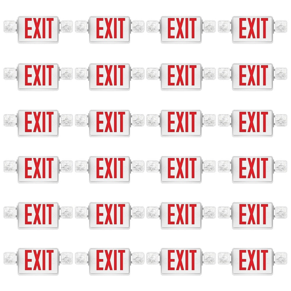 Sunco 24 Pack Red Exit Signs With Emergency Lights, Two Adjustable ...