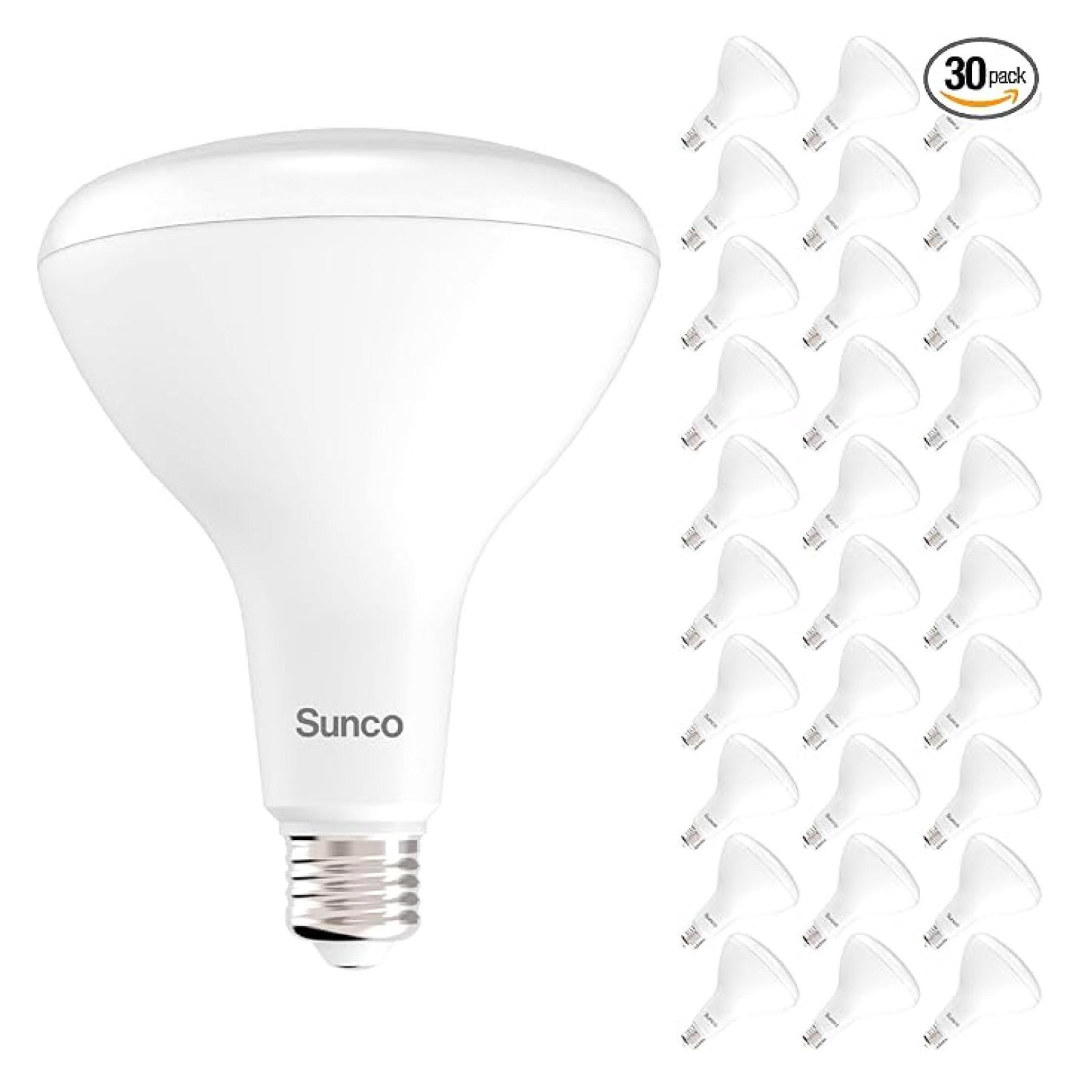Sunco 30 Pack BR40 LED Light Bulbs, Indoor Flood Lights, Recessed Can ...
