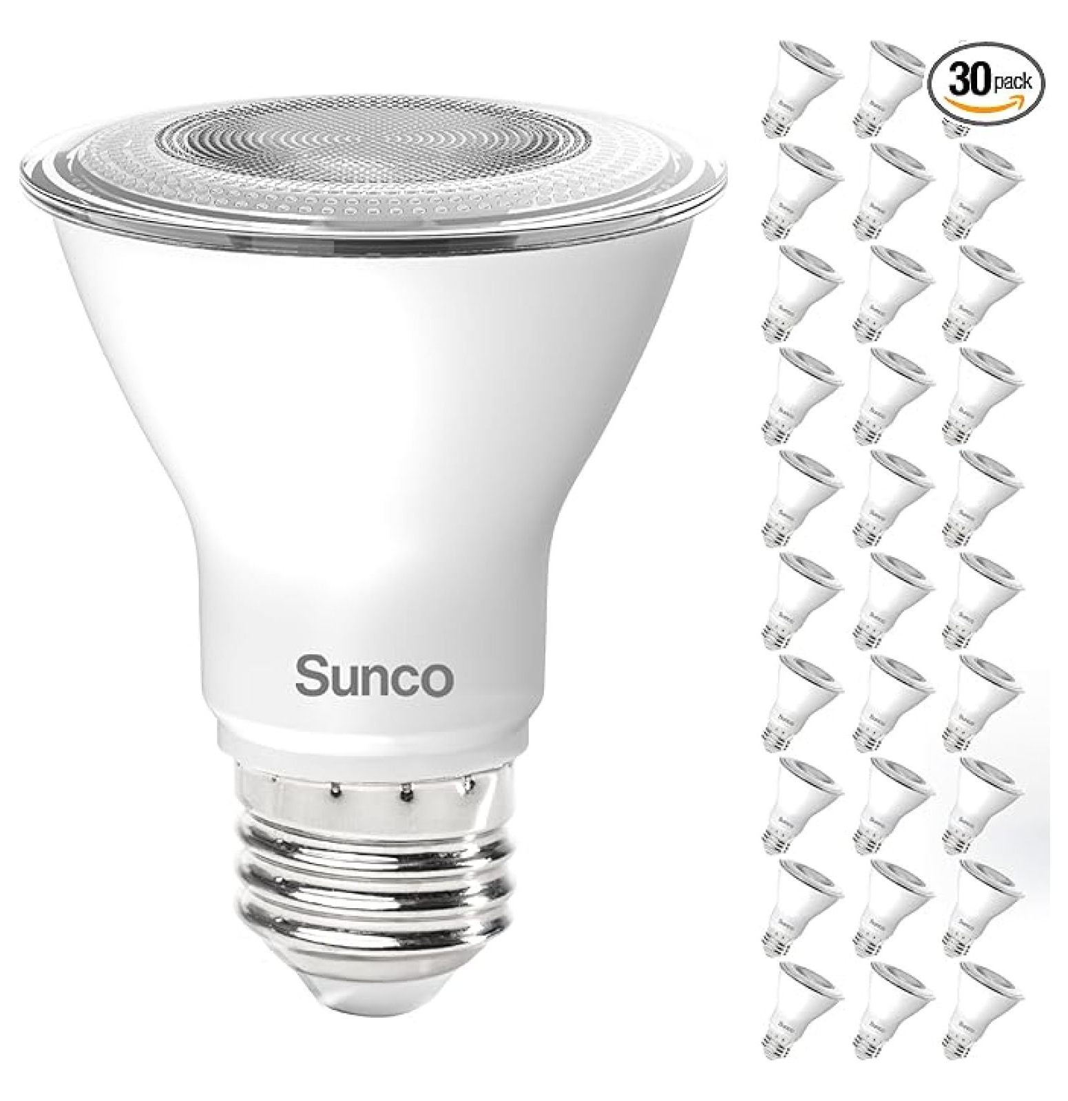 Sunco 30 Pack PAR20 LED Bulbs, Flood Light Bulb Outdoor, 500 LM, 7W ...
