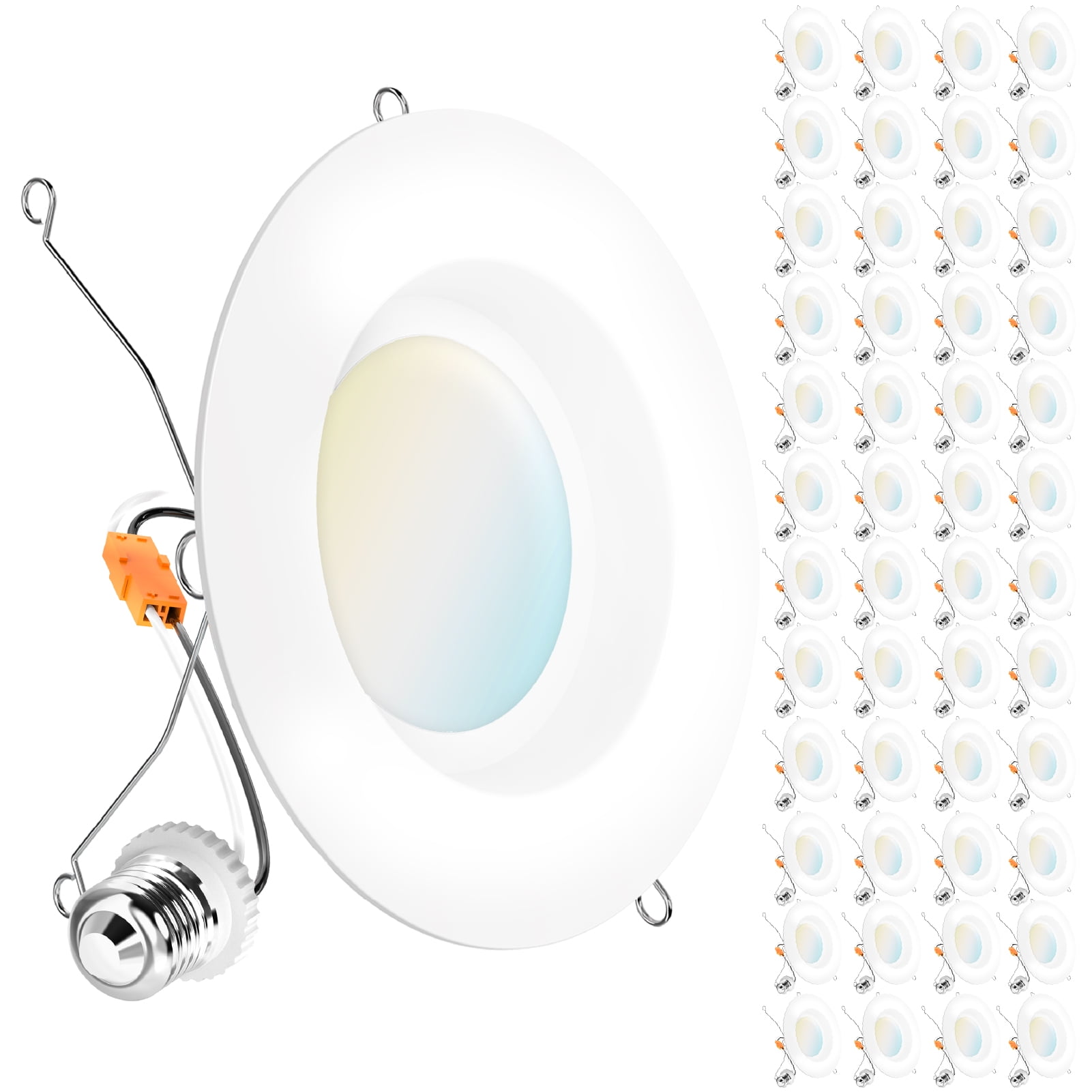 Sunco 48 Pack 6 Inch LED Can Lights, Retrofit Recessed Lighting, Smooth ...